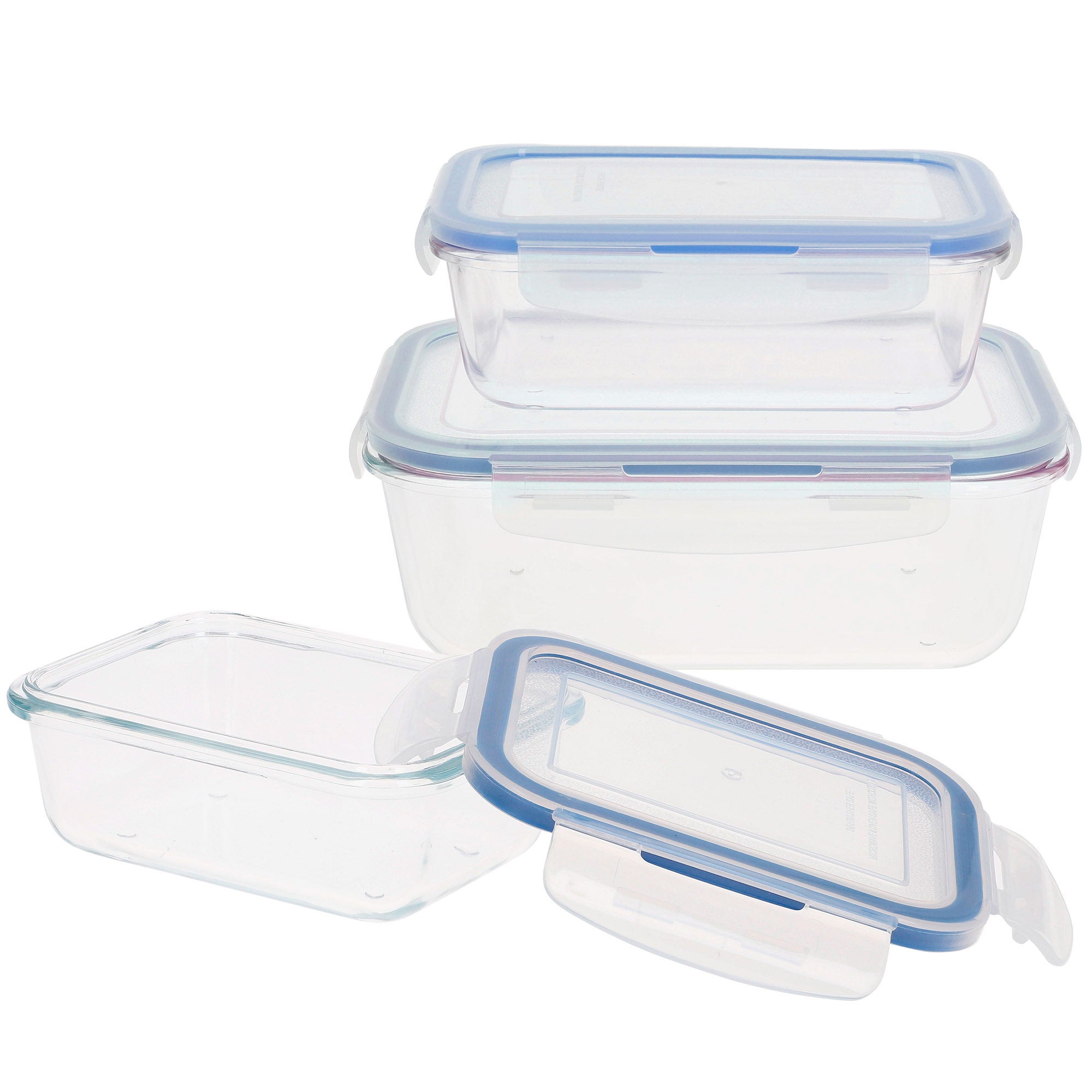 Pack 3 récipients en verre hermétiques 330/800/1500 ml Max Home | Leroy ...