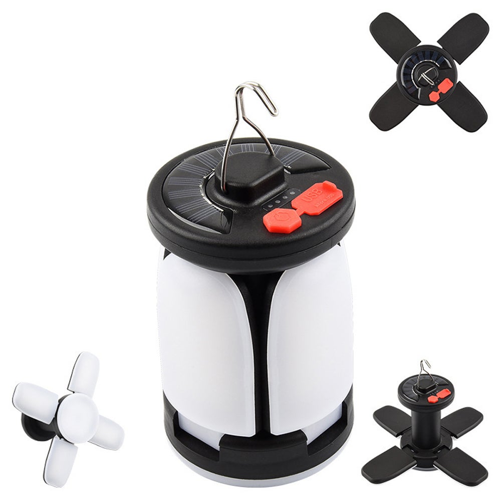Linterna de camping recargable, luz LED plegable para camping, 6 modos ...
