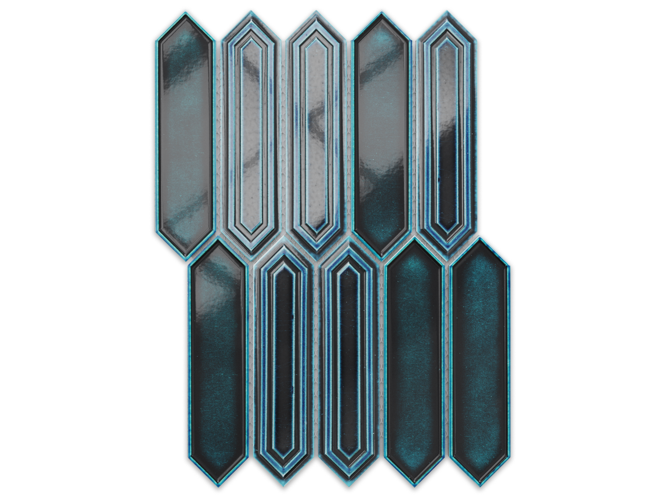 Mosaïque en céramique sur maille pour cuisine ou salle de bain Crystal ...