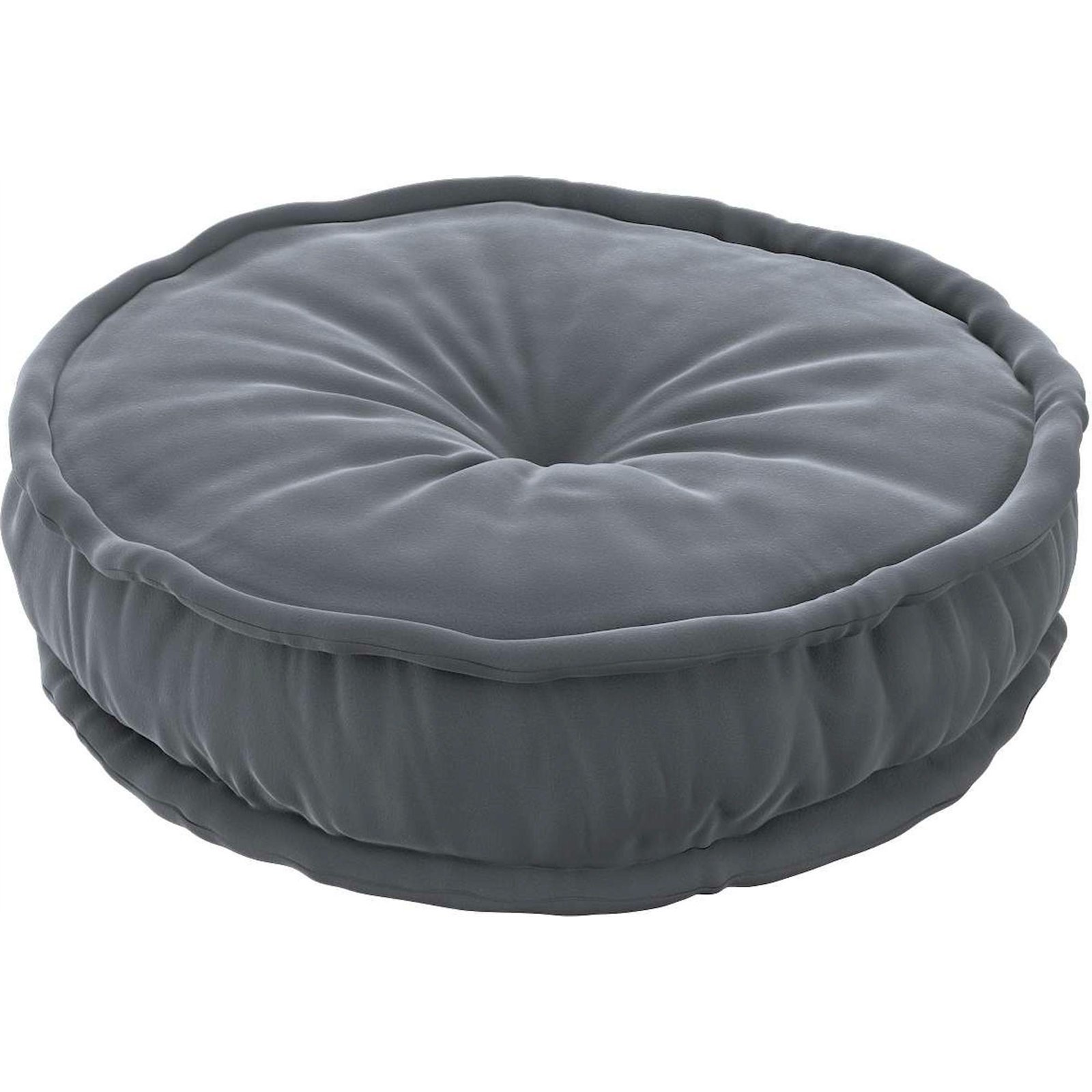 Pouf coussin rond Sweet Drop en velours 50 x 50 x 13 cm Gris Graphite ...