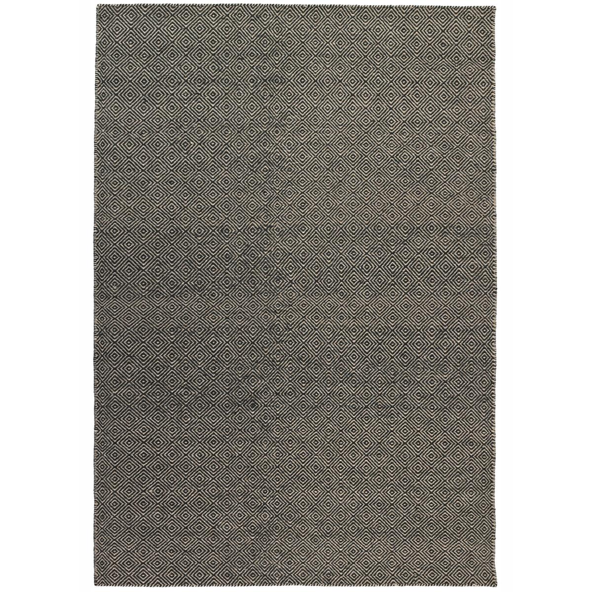 Tapis kilim 200x300 rectangle fait main en laine gris motif géométrique ...