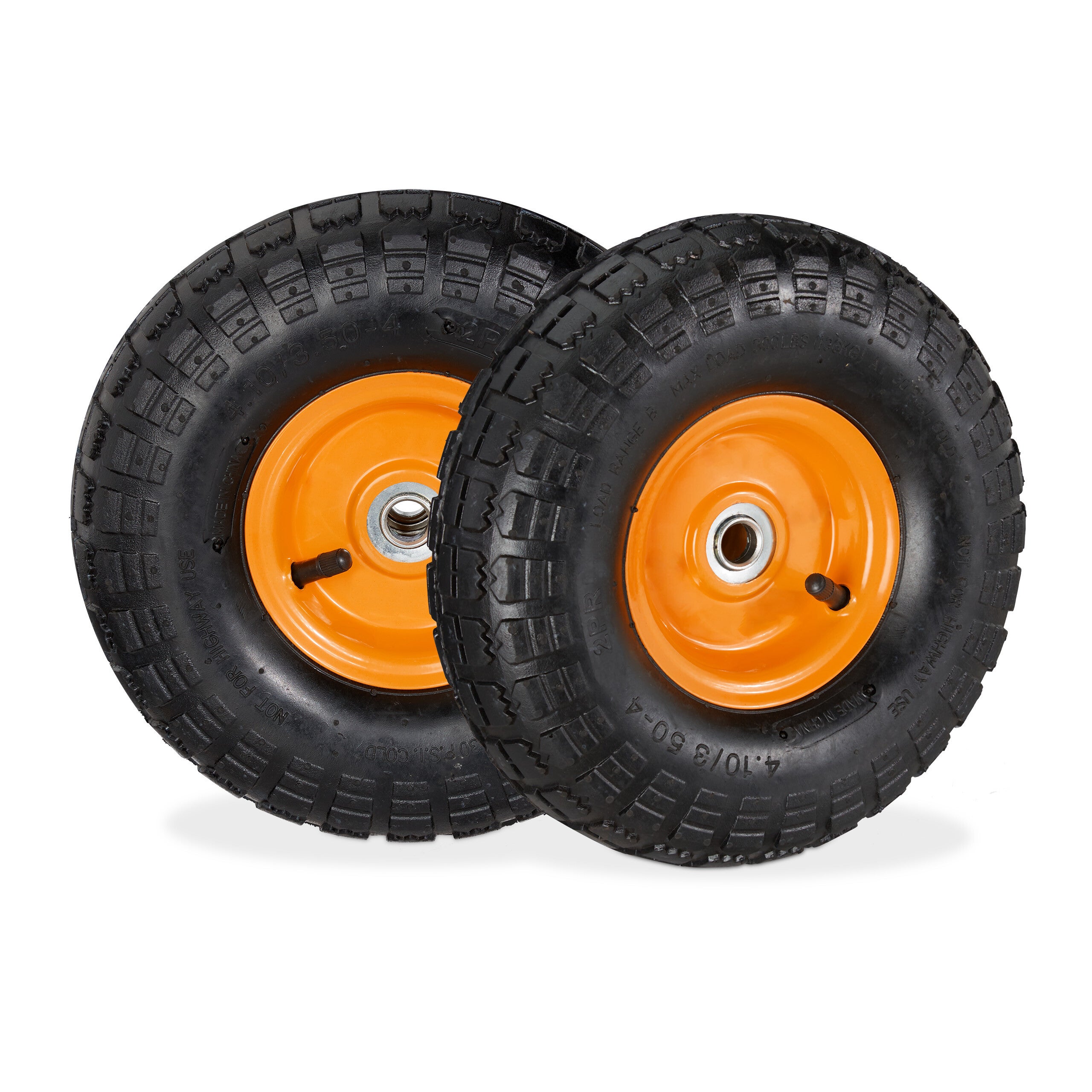 Relaxdays 2 roues pour diable 4.1/3.5-4, avec air, axe de 136 mm, jusqu ...