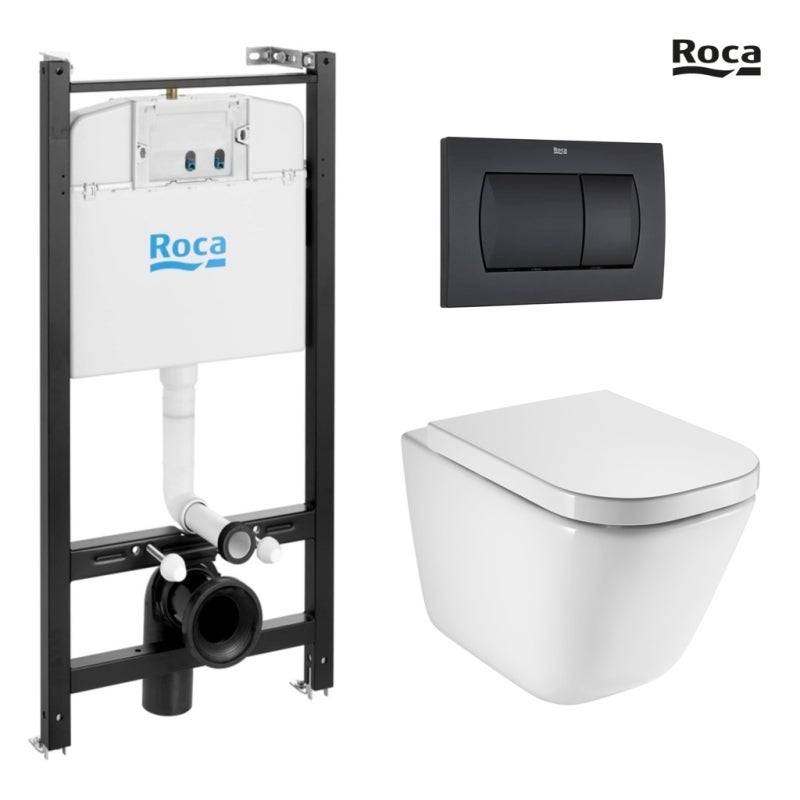 BÂTI SUPPORT ROCA ACTIVE Pack réservoir encastrable et bouton poussoir ...
