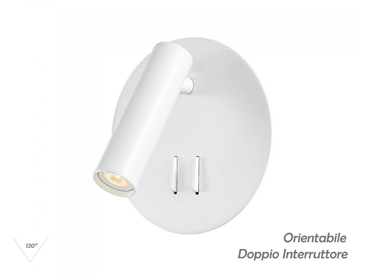 Applique Lampada Led Da Parete Comodino Per Lettura Doppia ...