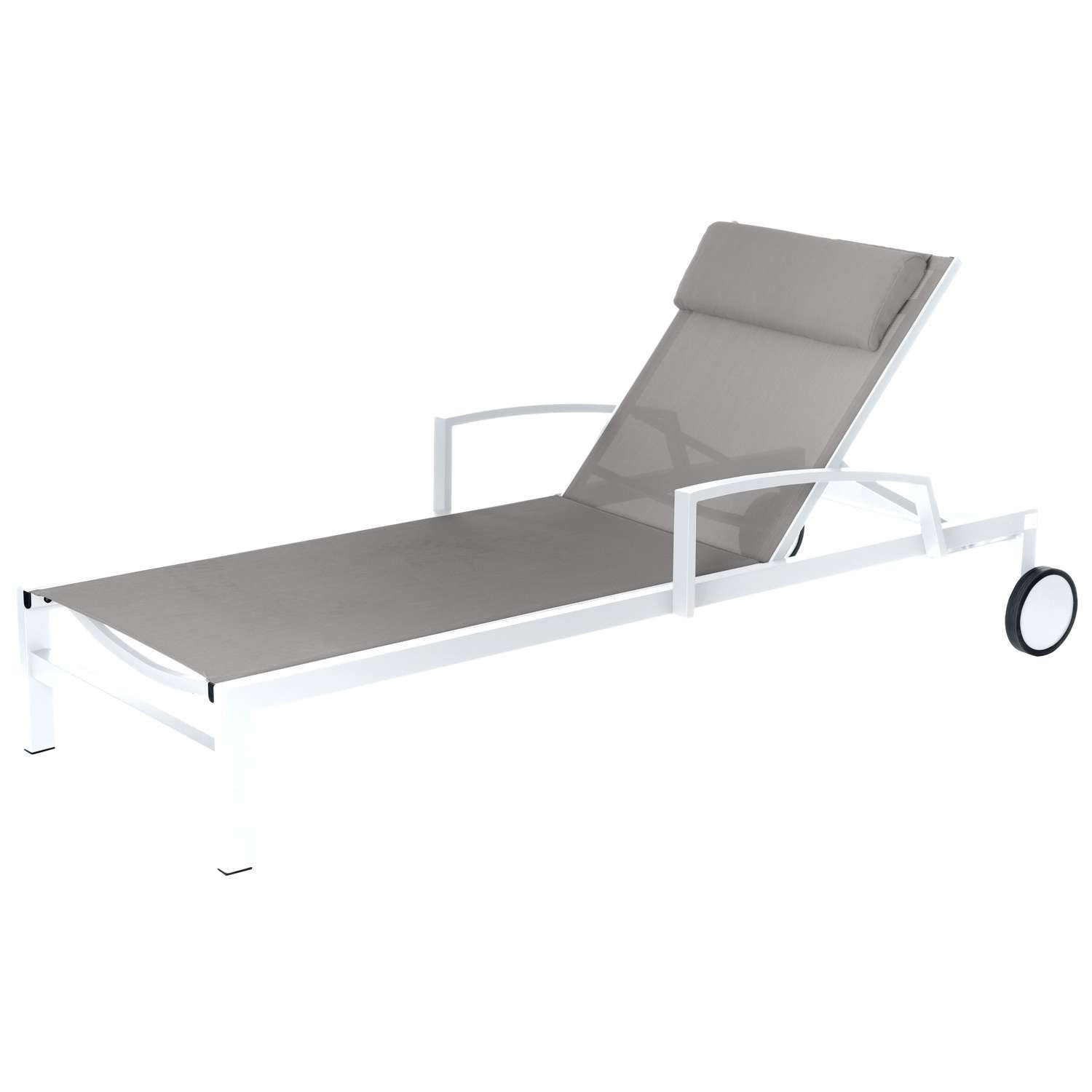 Transat Ocala en aluminium avec roues - Noisette et Blanc | Leroy Merlin