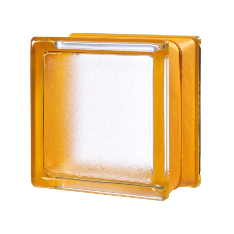 Glassblocks Luxfera Mini brique de verre 15x15x8 cm, Orange transparent ...