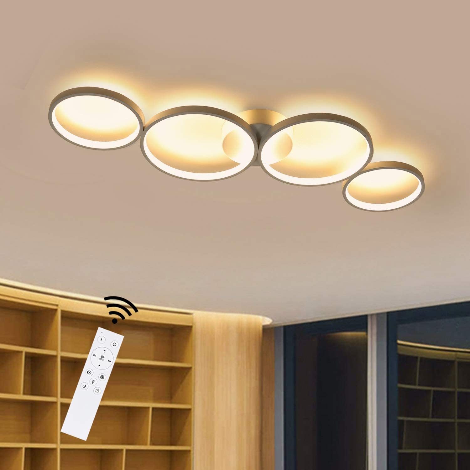 NETTLIFE Luz de Techo LED Regulable 55W Anillo Redondo Blanco Moderno ...