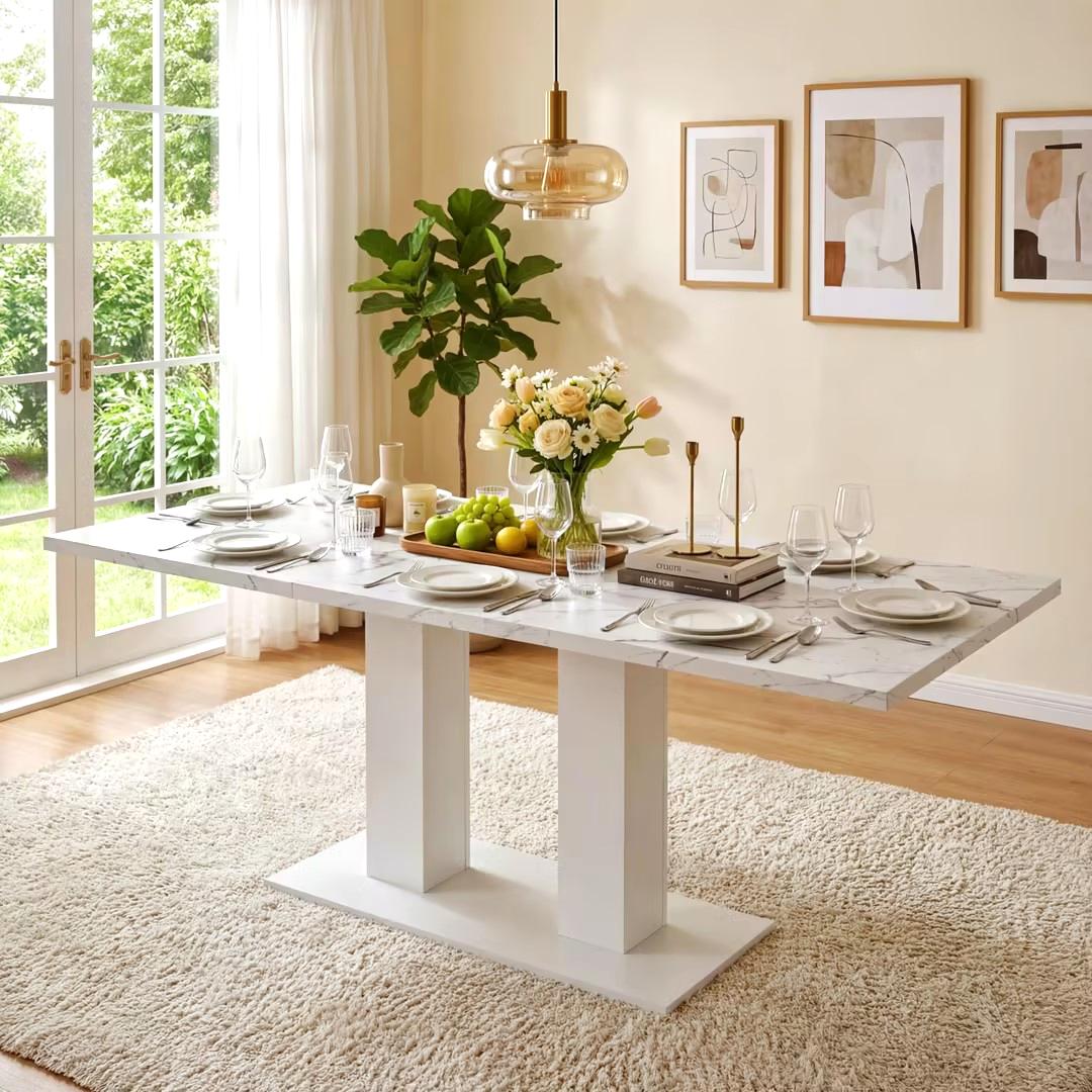 Tavolo da pranzo allungabile, 140/180 x 70 cm, ideale per 6-8 persone ...
