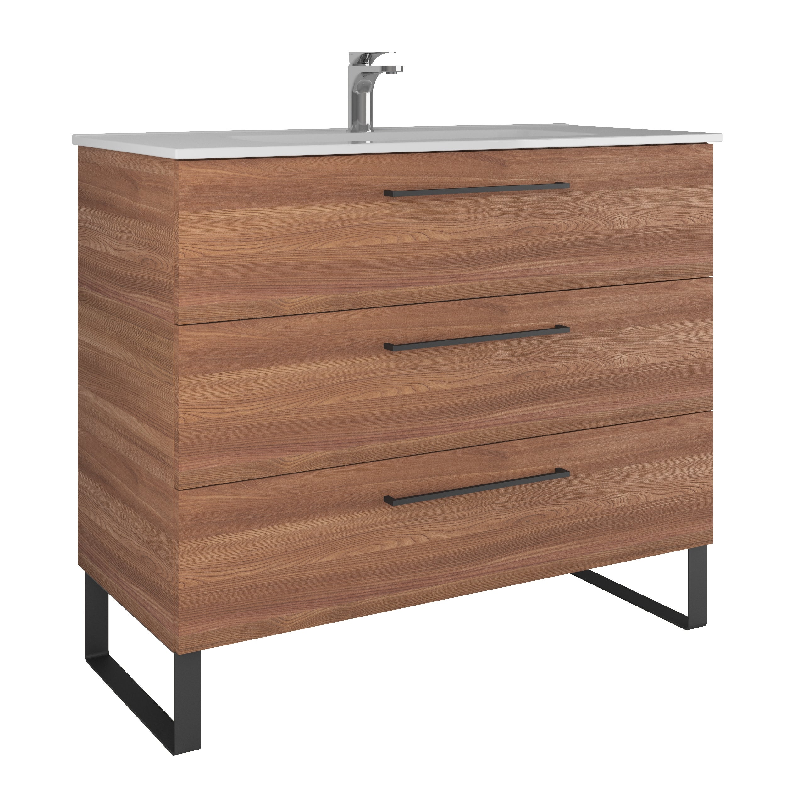 Meuble de salle de bain 100 cm + vasque en céramique + pieds | Varma ...