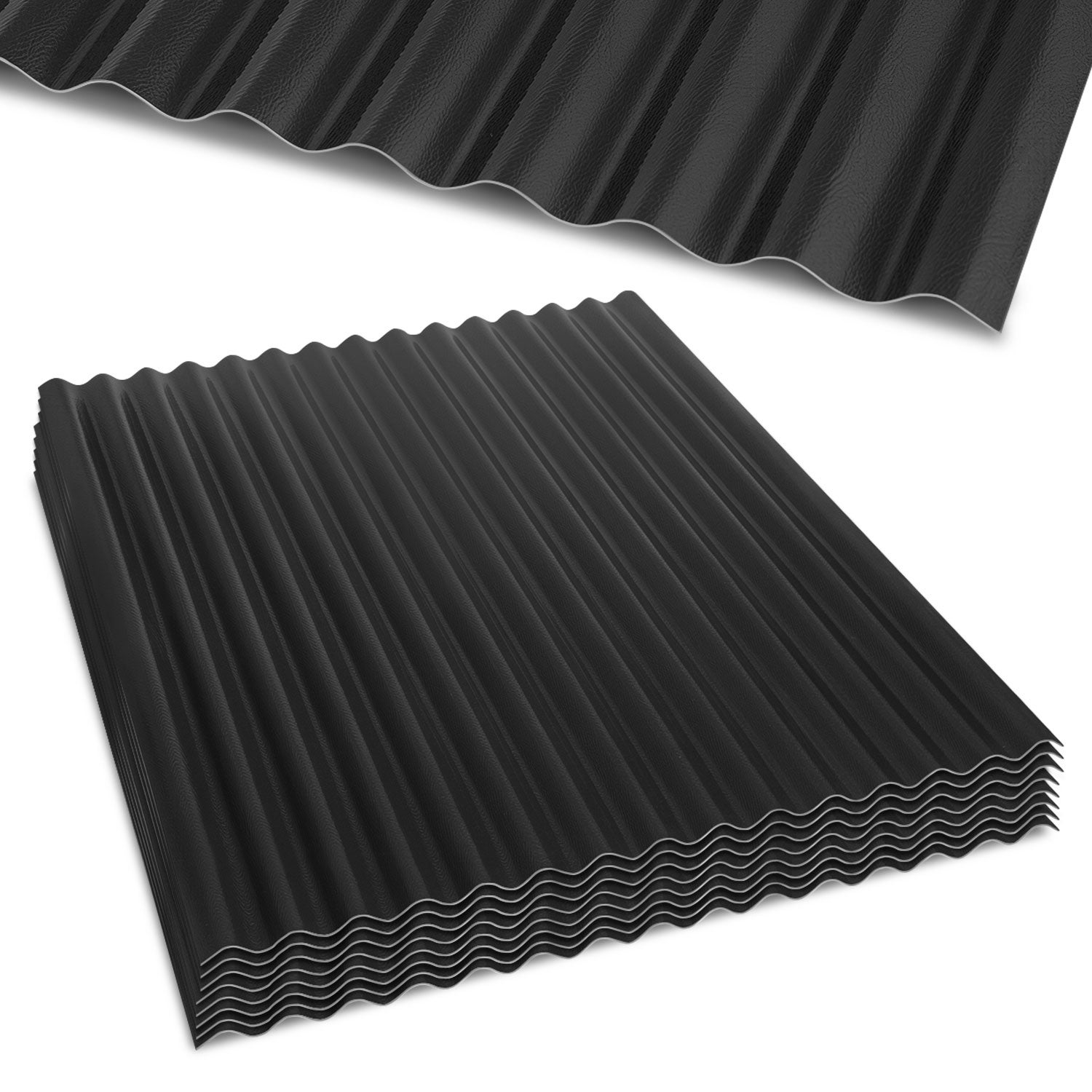 Placas onduladas ASA 8 uds gris antracita 117 x 93 cm 1,5 mm | Leroy Merlin