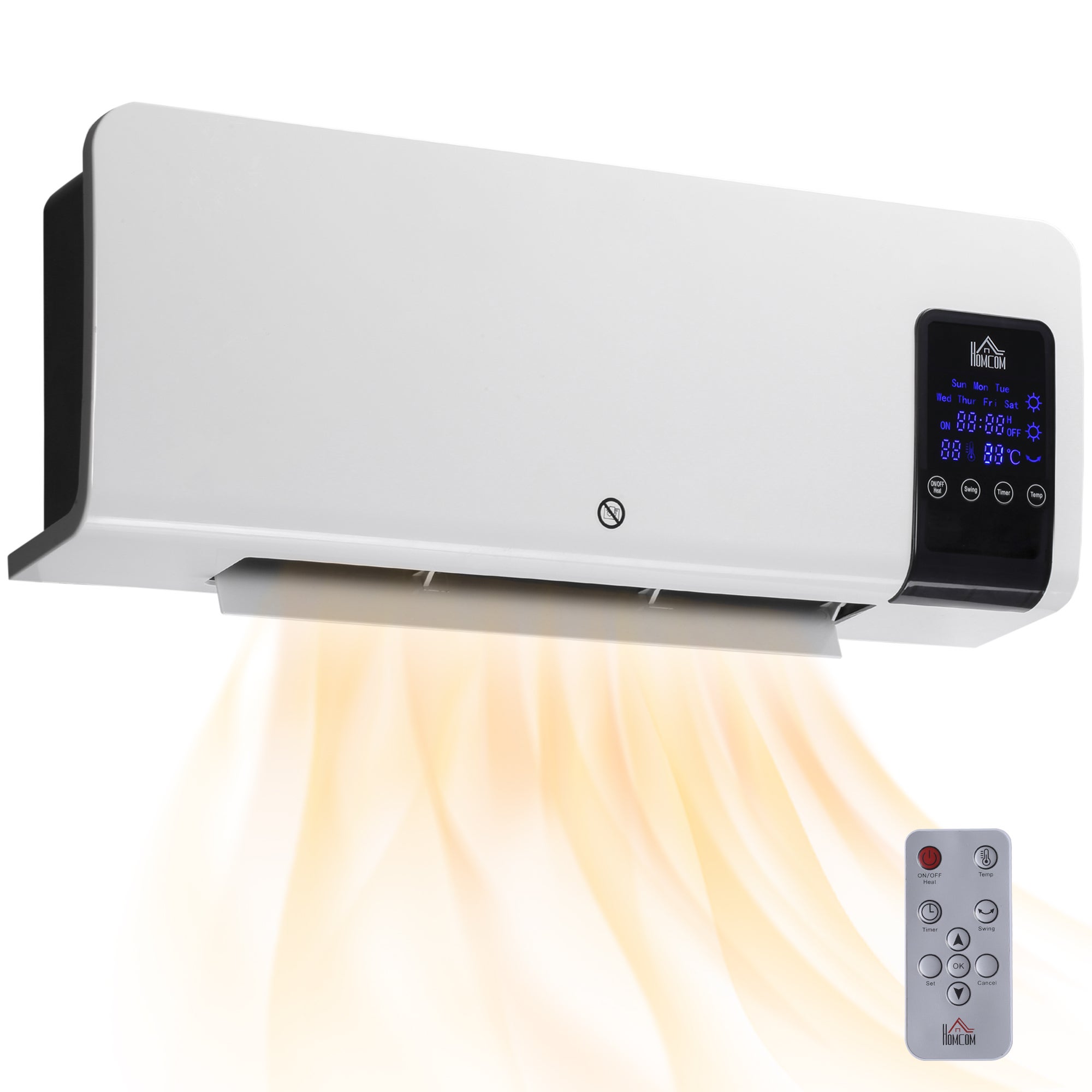 Radiateur soufflant mural chauffage céramique PTC - 1000 W / 2000 W ...