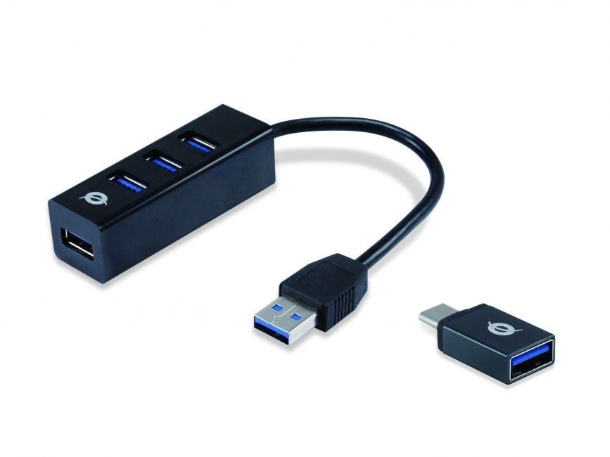 HUB CONCEPTRONIC USB 3.0 4 PUERTOS + ADAP. USB-C | Leroy Merlin