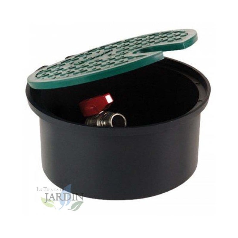 ARQUETA DE RIEGO CIRCULAR CON GRIFO DE 3/4''. Tapa 20 cm. Altura 11,5 ...