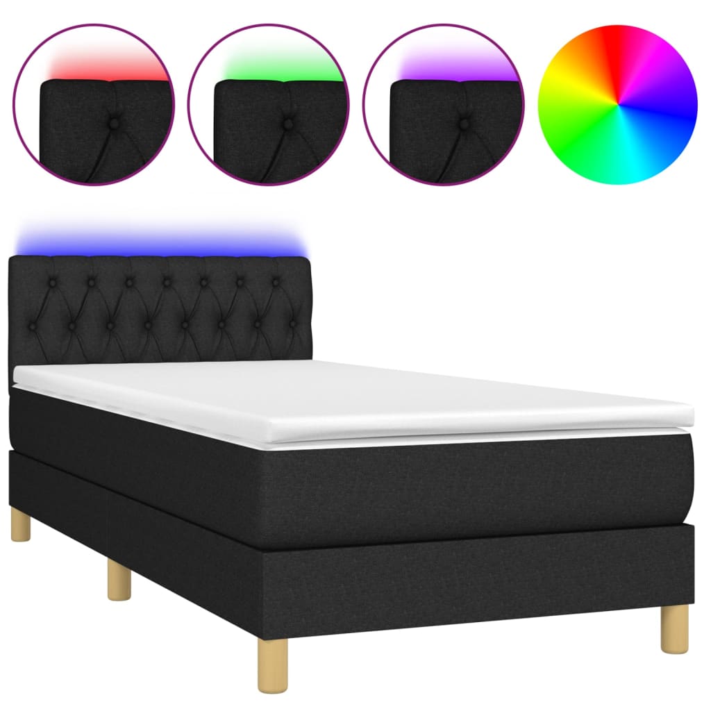Cama individual | Cama box spring | Cama para adultos con colchón y LED ...