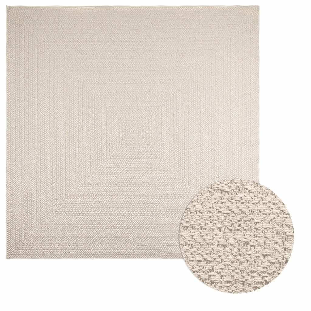 Maison Exclusive - Tappeto ZIZUR Crema 240x240 cm Aspetto Iuta Interni ...