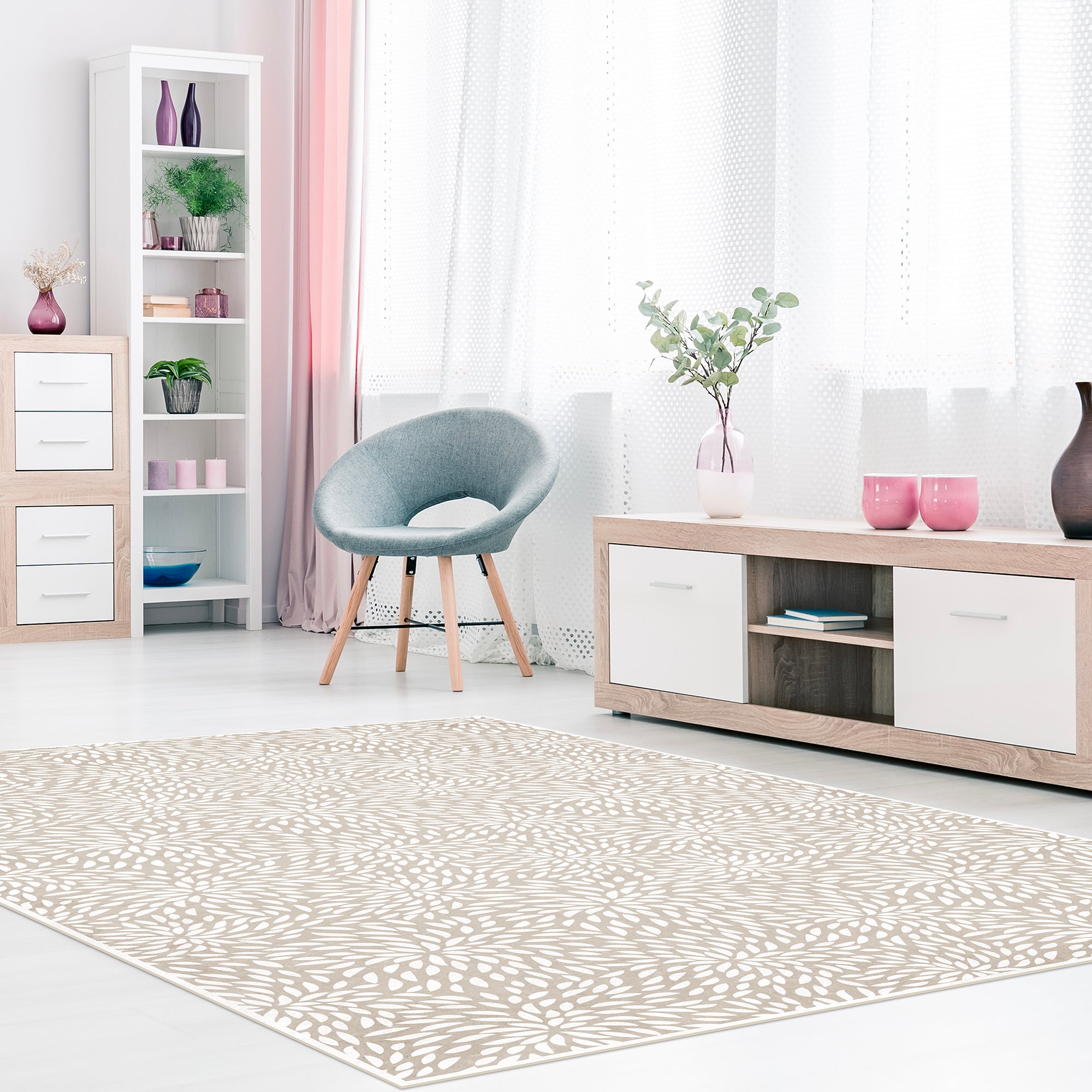 Tapis/ Motifs floraux / 91x152 cm - RECTANGLE/ Créé et fabriqué en ...