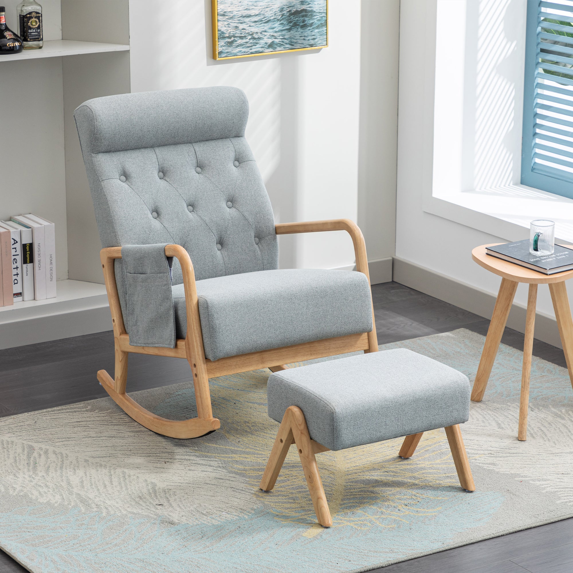 Salon Fauteuil à bascule confortable avec repose-pieds, Fauteuil à ...