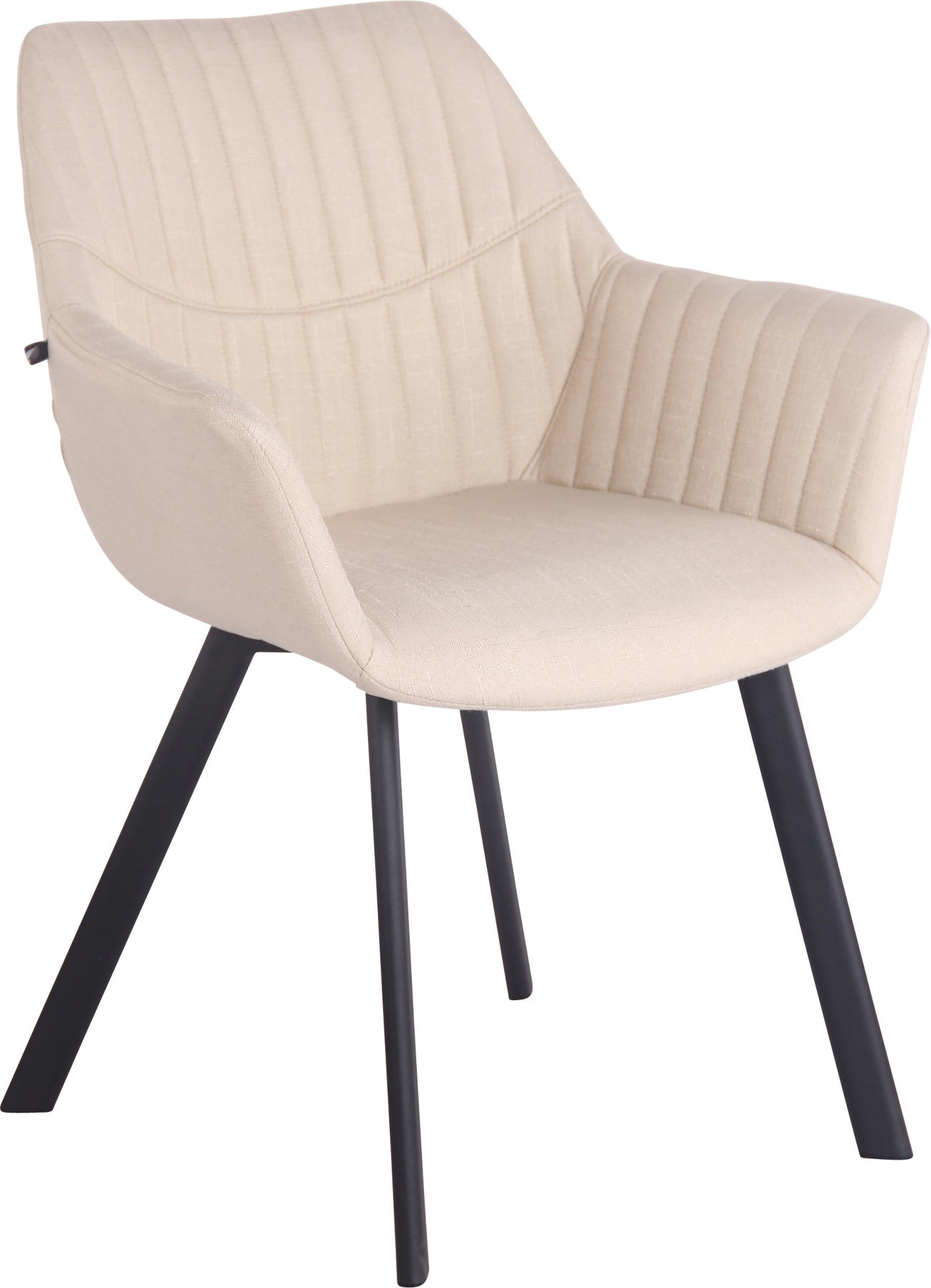 Silla de comedor de tela color crema Lancy | Leroy Merlin