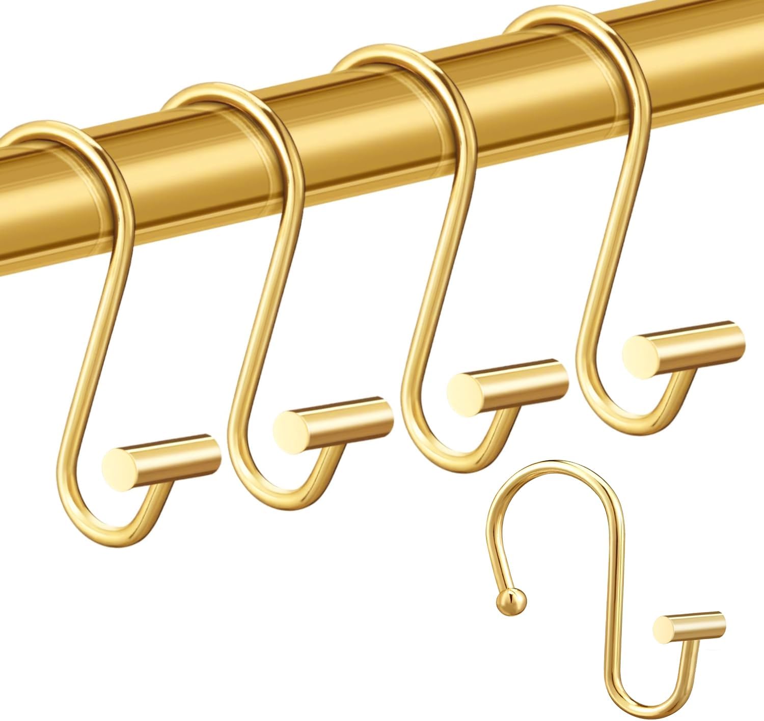 Crochets de rideau de douche, lot de 12, en acier inoxydable ...