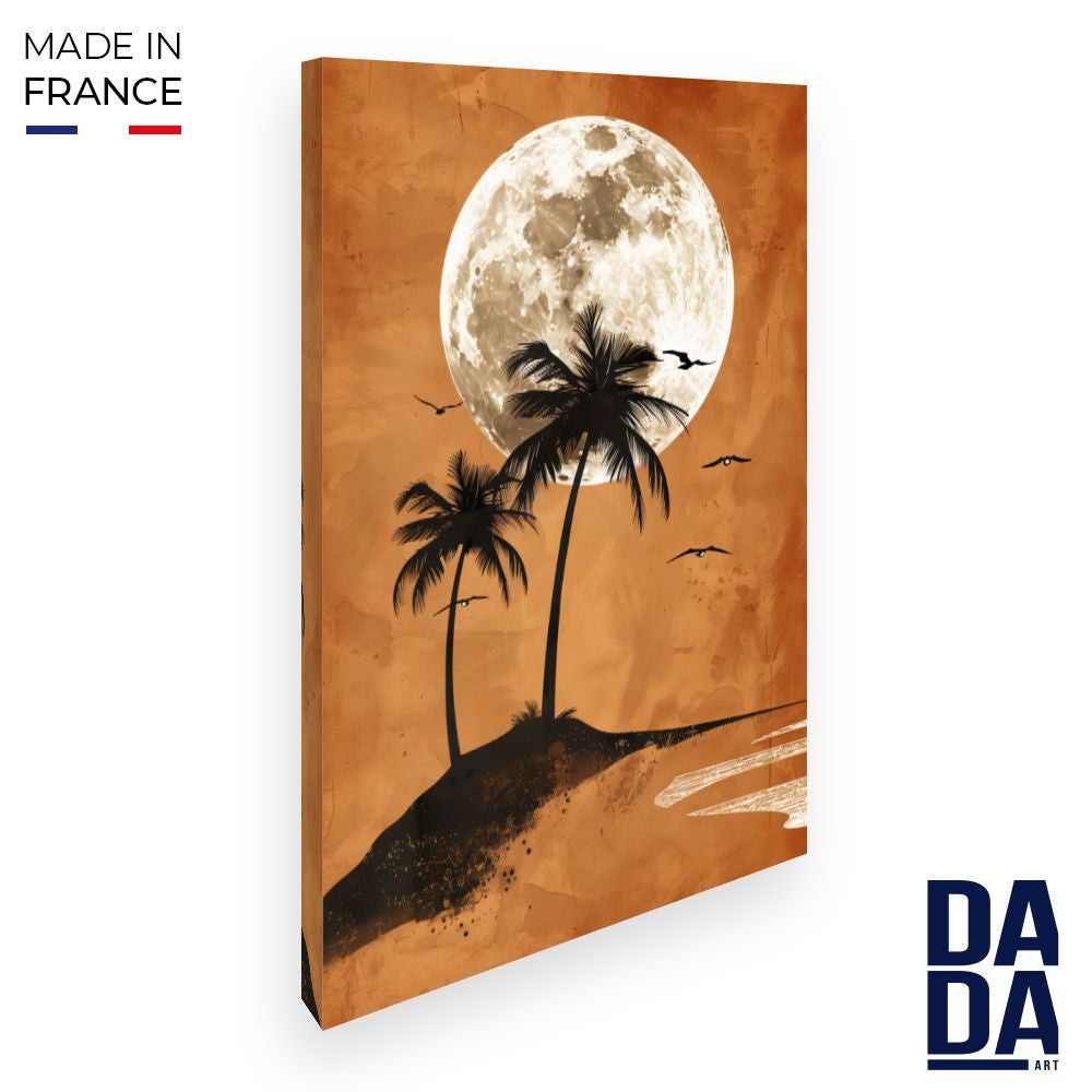 Toile murale Lune et palmiers / 100x140cm / Fabriqué en France ...