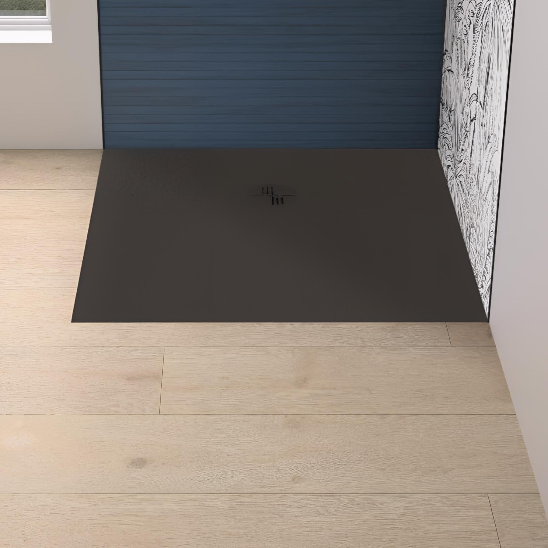 Receveur de douche Kinedo Kineline épaisseur 11cm 90x90 noir texture ...