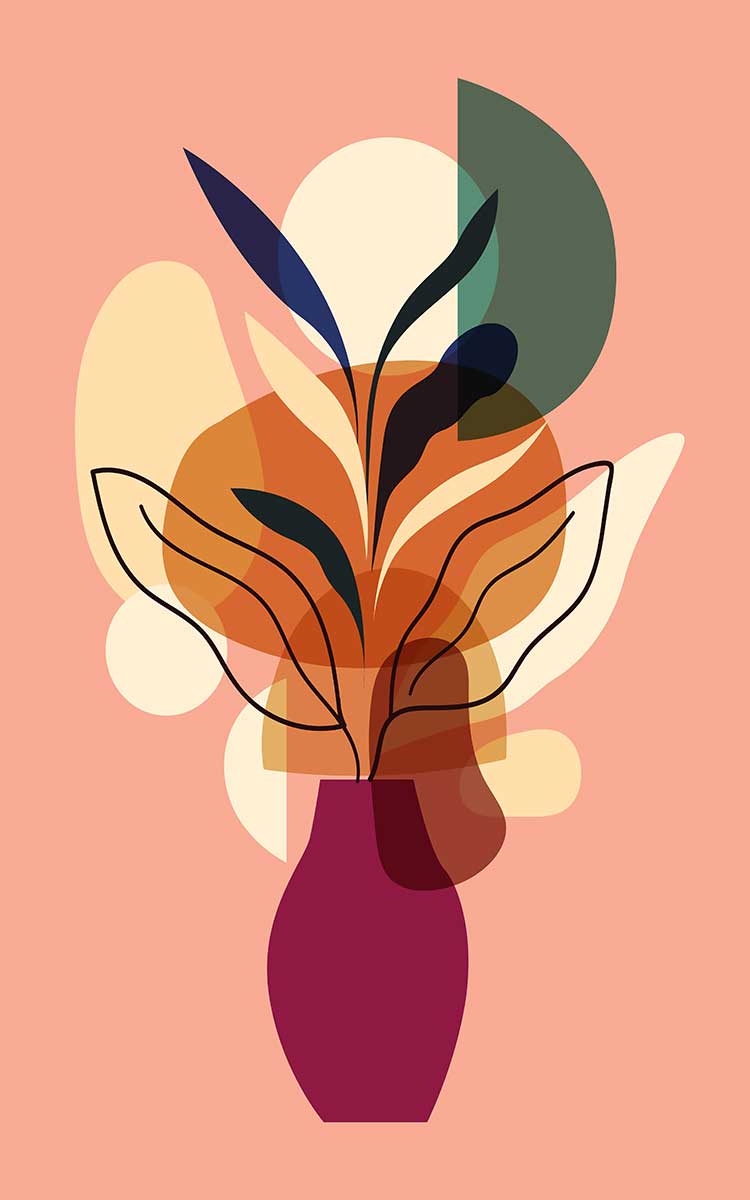 Tableau Bouquet art organique - 50x80cm - made in France | Leroy Merlin