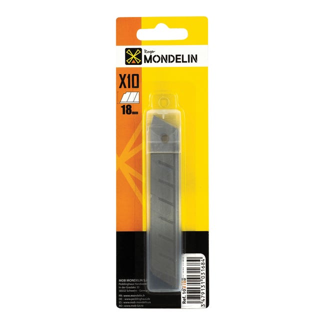 Boite de 10 lames de cutter de 18 x 0,6mm - Boîte : 10 lames - Largeur ... Boite de 10 lames de cutter de 18 x 0,6mm - Boîte : 10 lames - Largeur ...