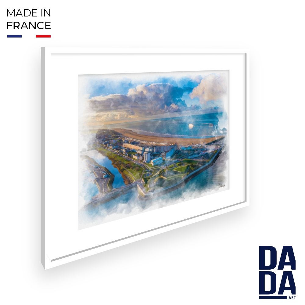 Image encadrée Côte de Calais / 30x40 cm / Cadre Blanc / Fabriqué en ...