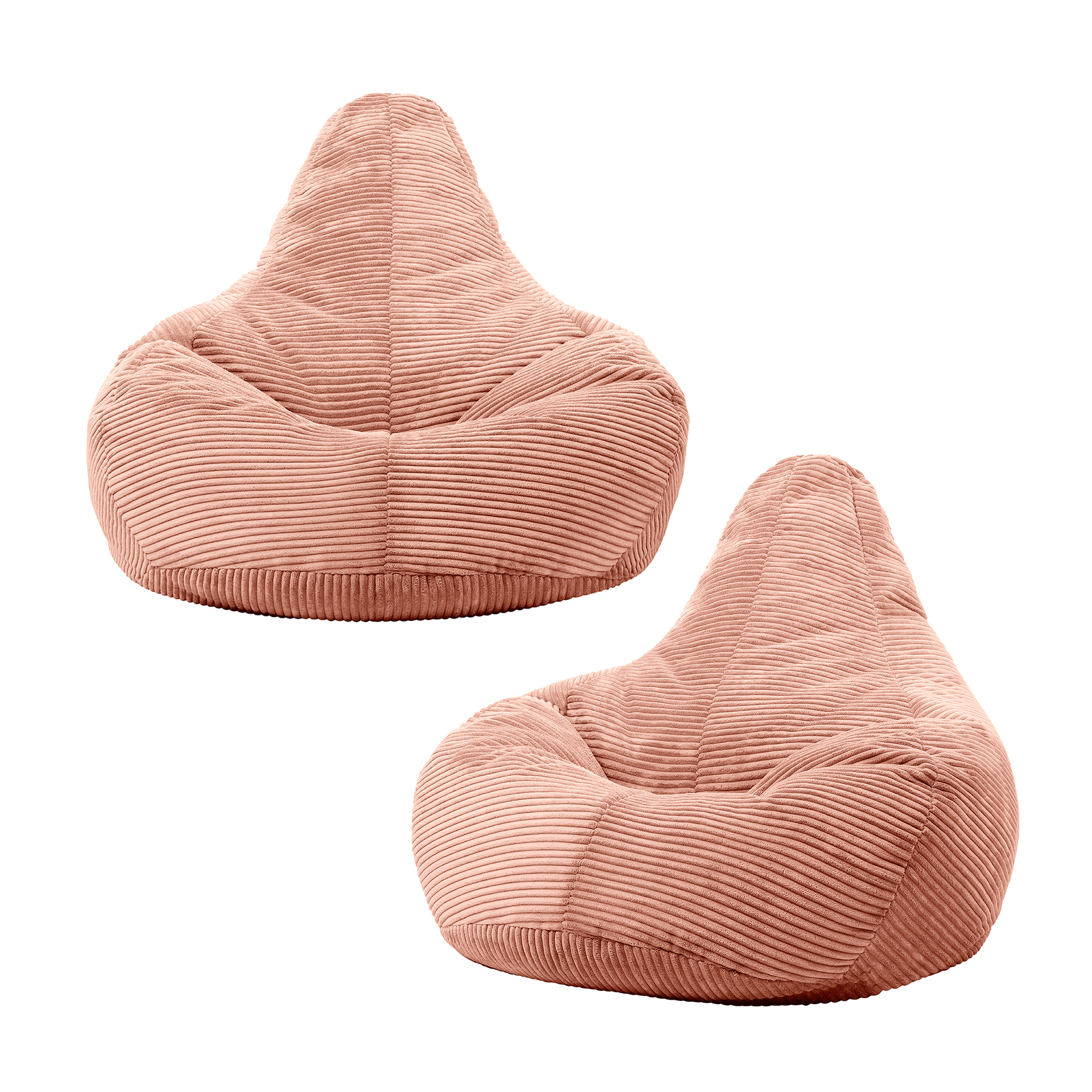 Conjunto de 2 pufs reclinables Icon de pana rosa, salón, dormitorio ...