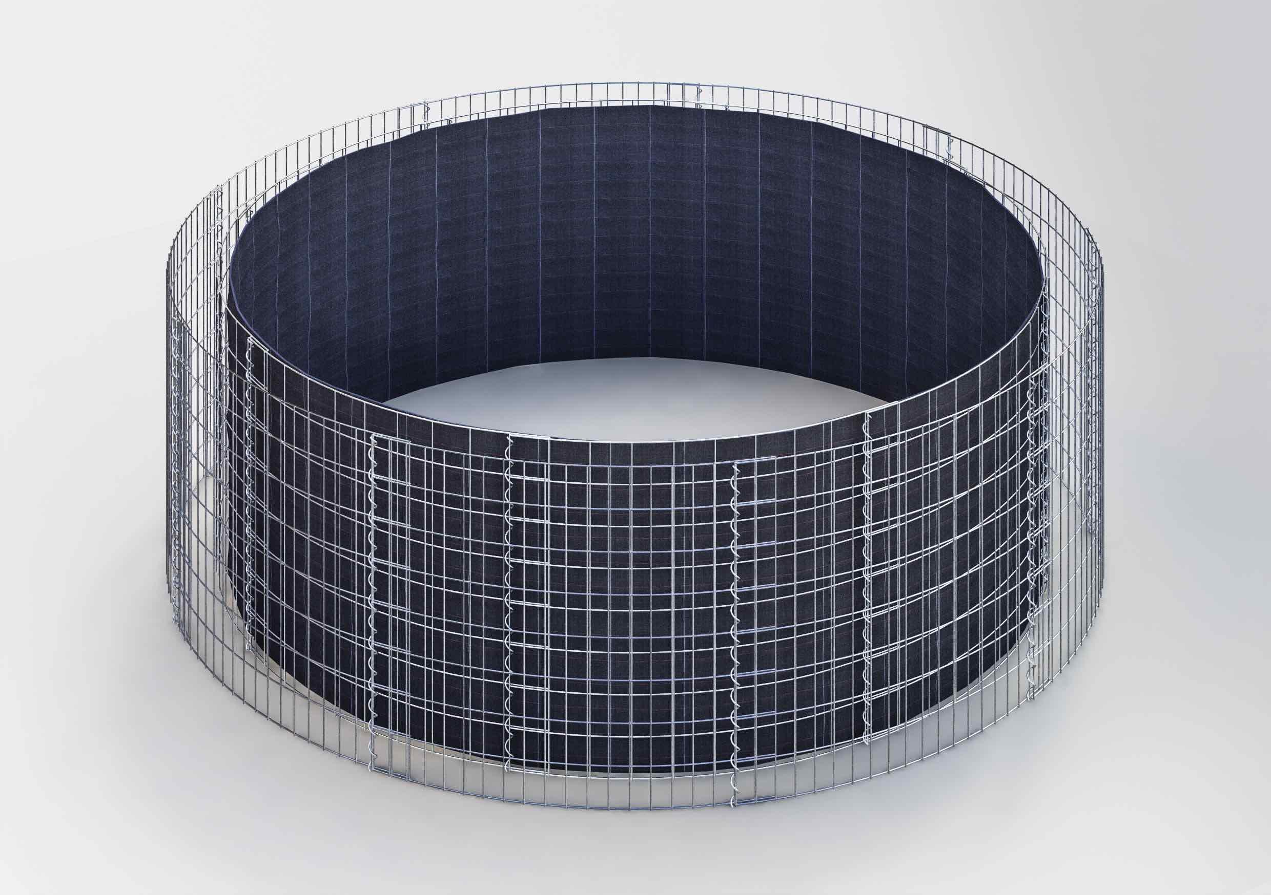 Gabiona - Cama elevada redonda, diámetro exterior 502 cm, altura 50 cm, luz de malla 5 x 5 cm ...