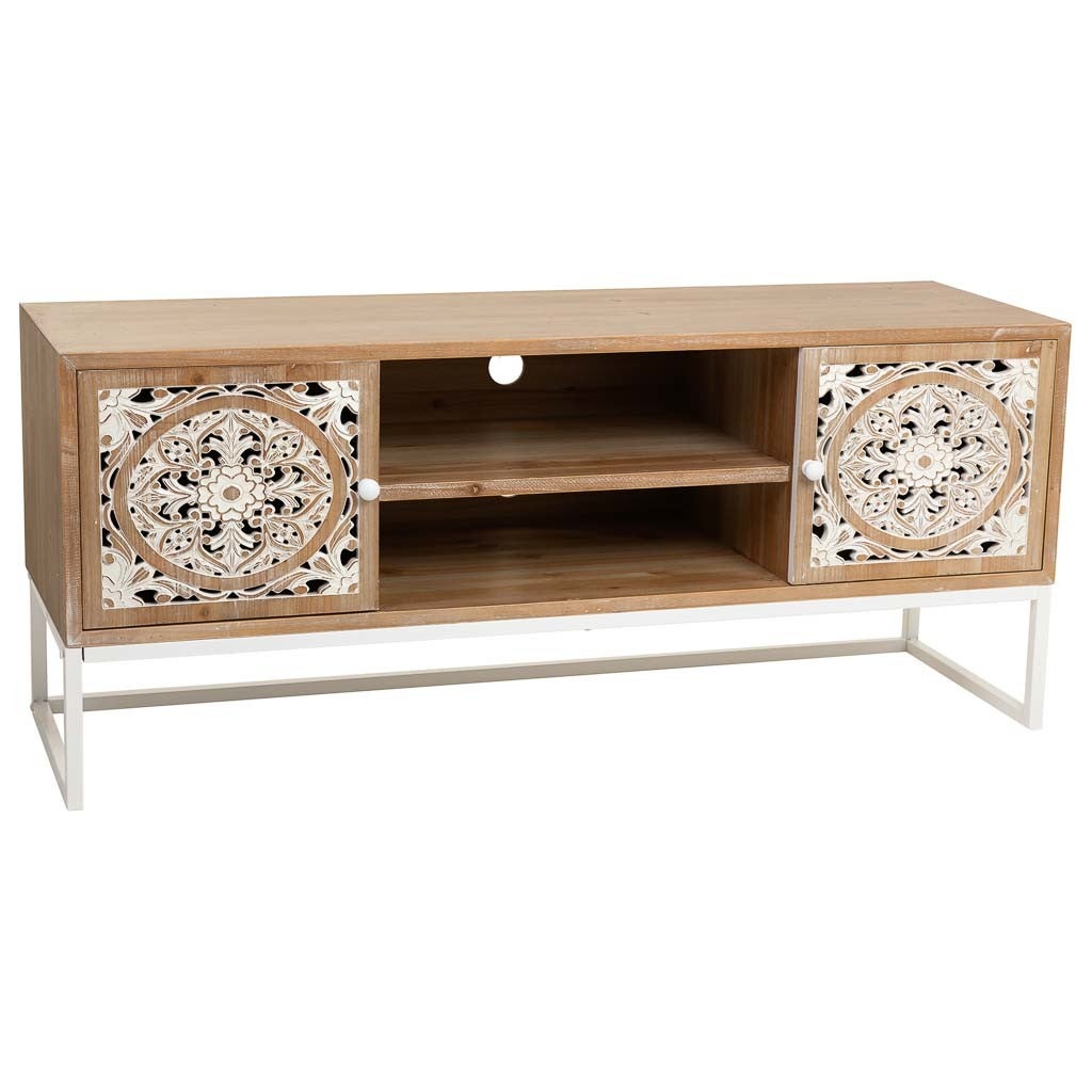 Meuble bas en bois blanc 120x40x53 | Leroy Merlin