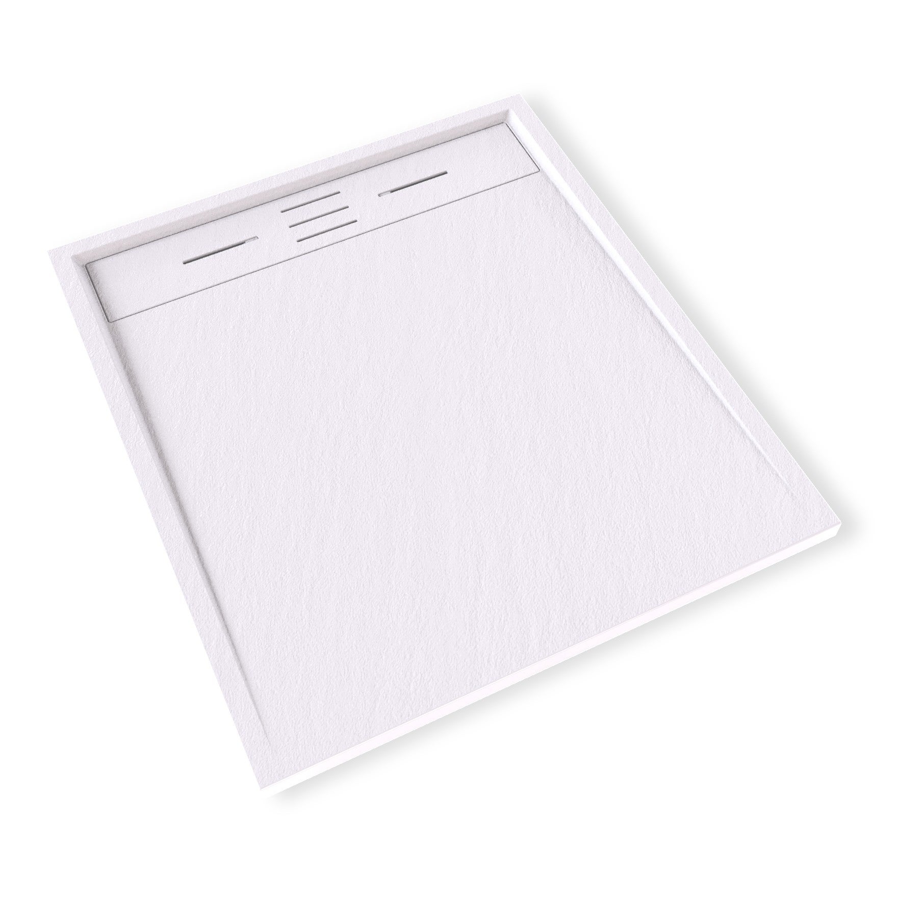 HIEMAL Receveur de douche 80 x 90 cm résine Blanc aspect ardoise ...