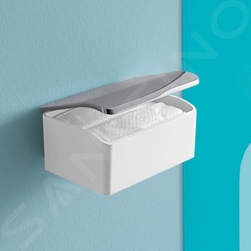 Boîte papier humide ELEGANCE avec récipient en porcelaine chromée ...