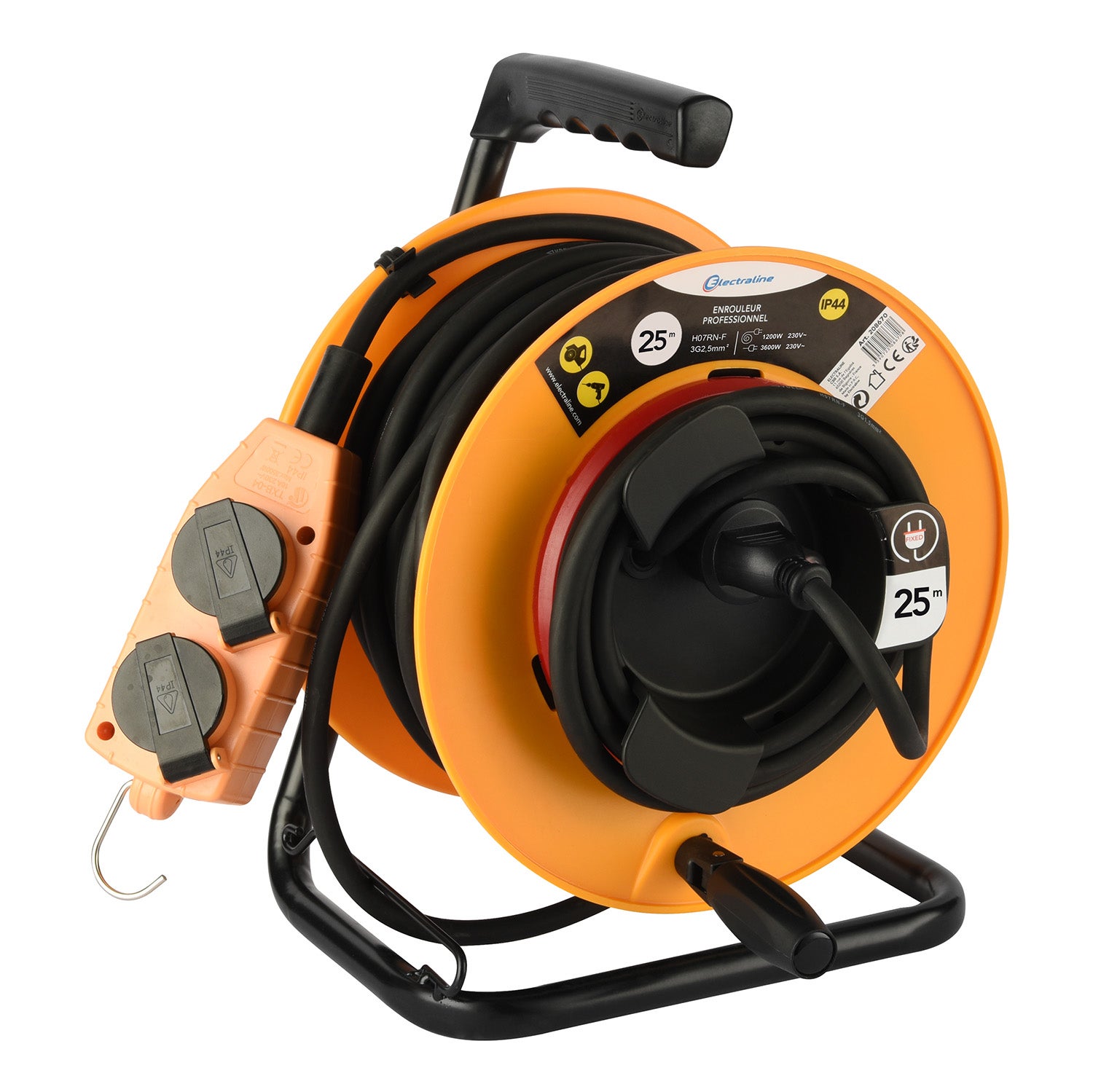 Electraline Pro-Line 208670 Enrouleur Electrique Professional, 3G2,5mm ...