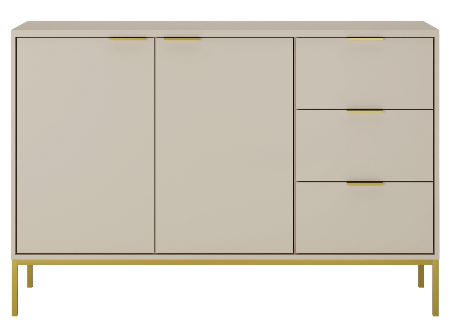 Commode moderne Kristina 150cm-Couleur Beige/Doré | Leroy Merlin
