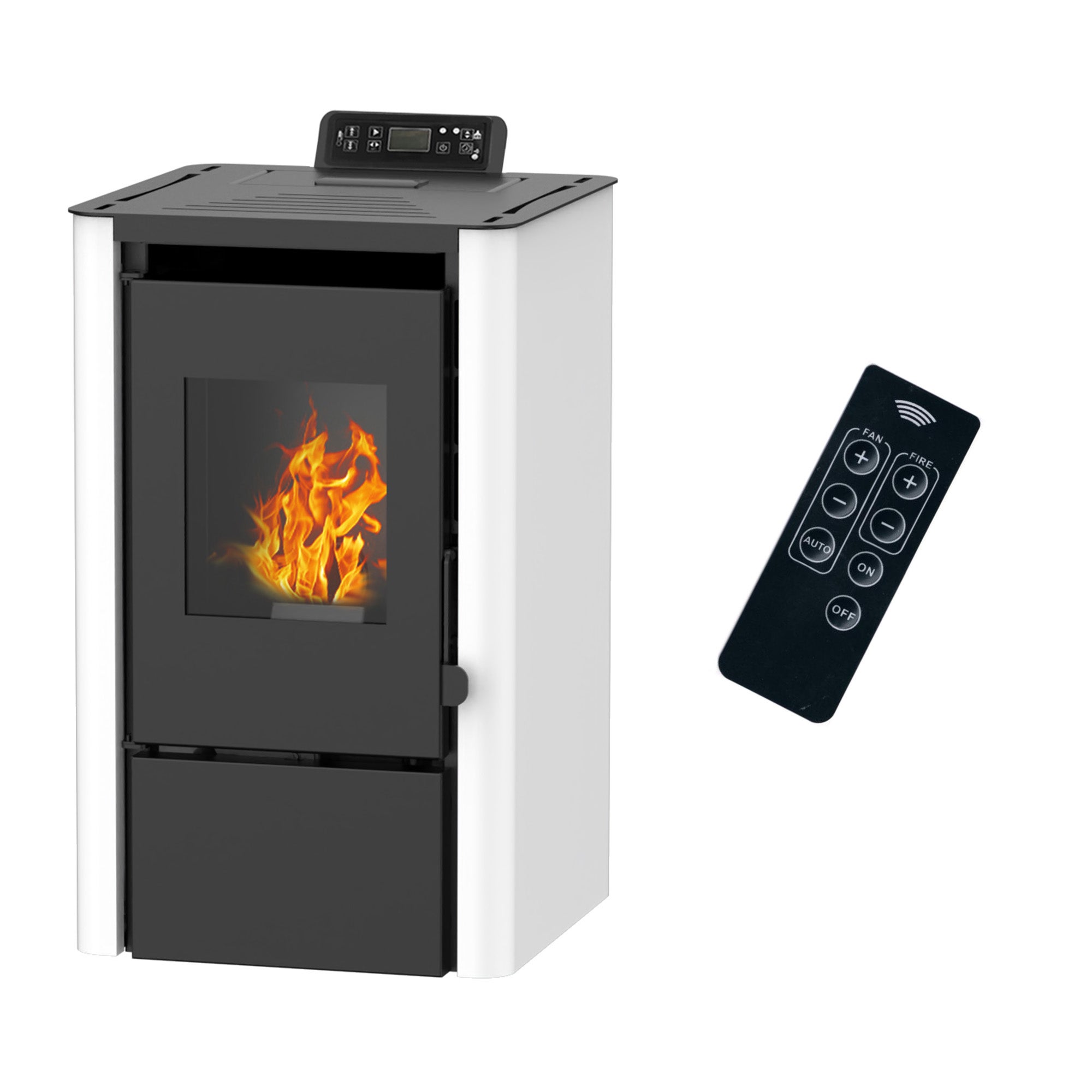 Estufa de pellets de aire Anita 9,4 kW Sannover Blanco | Leroy Merlin