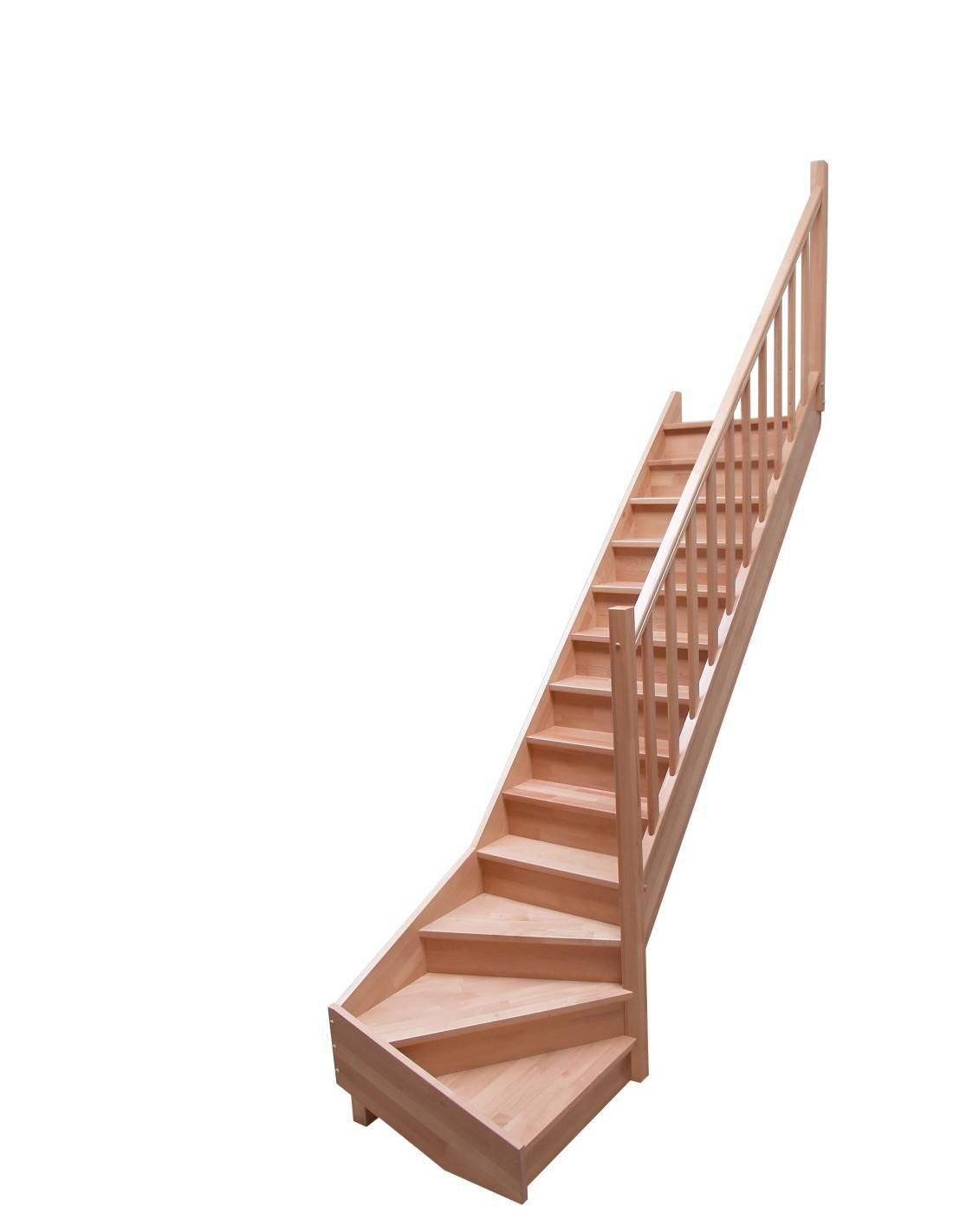 Escalier Quart Tournant Bas Cuvillat Hêtre- Bas à Droite Avec ...