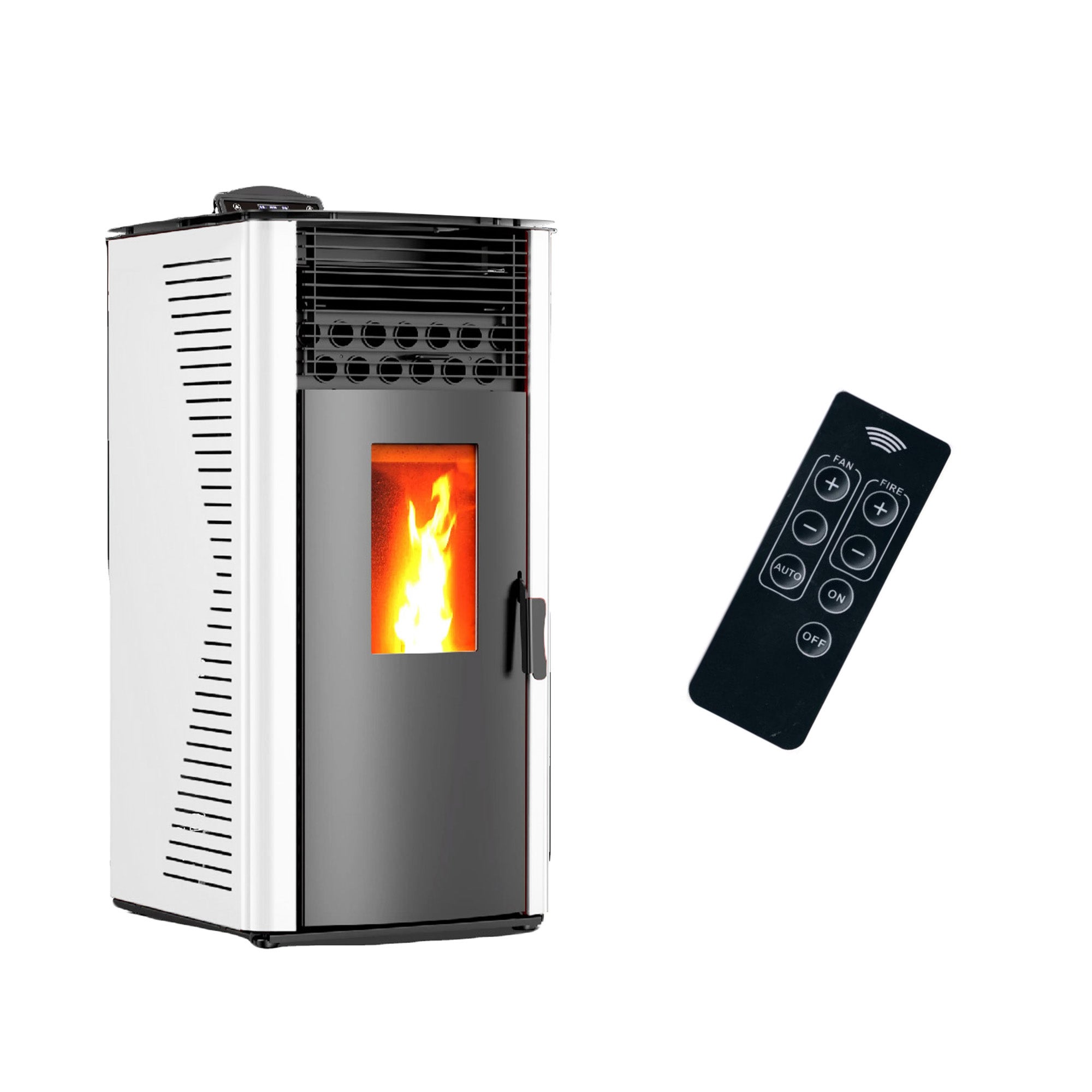 Stufa a pellet ad aria Anita da 12 kW Sannover bianco | Leroy Merlin