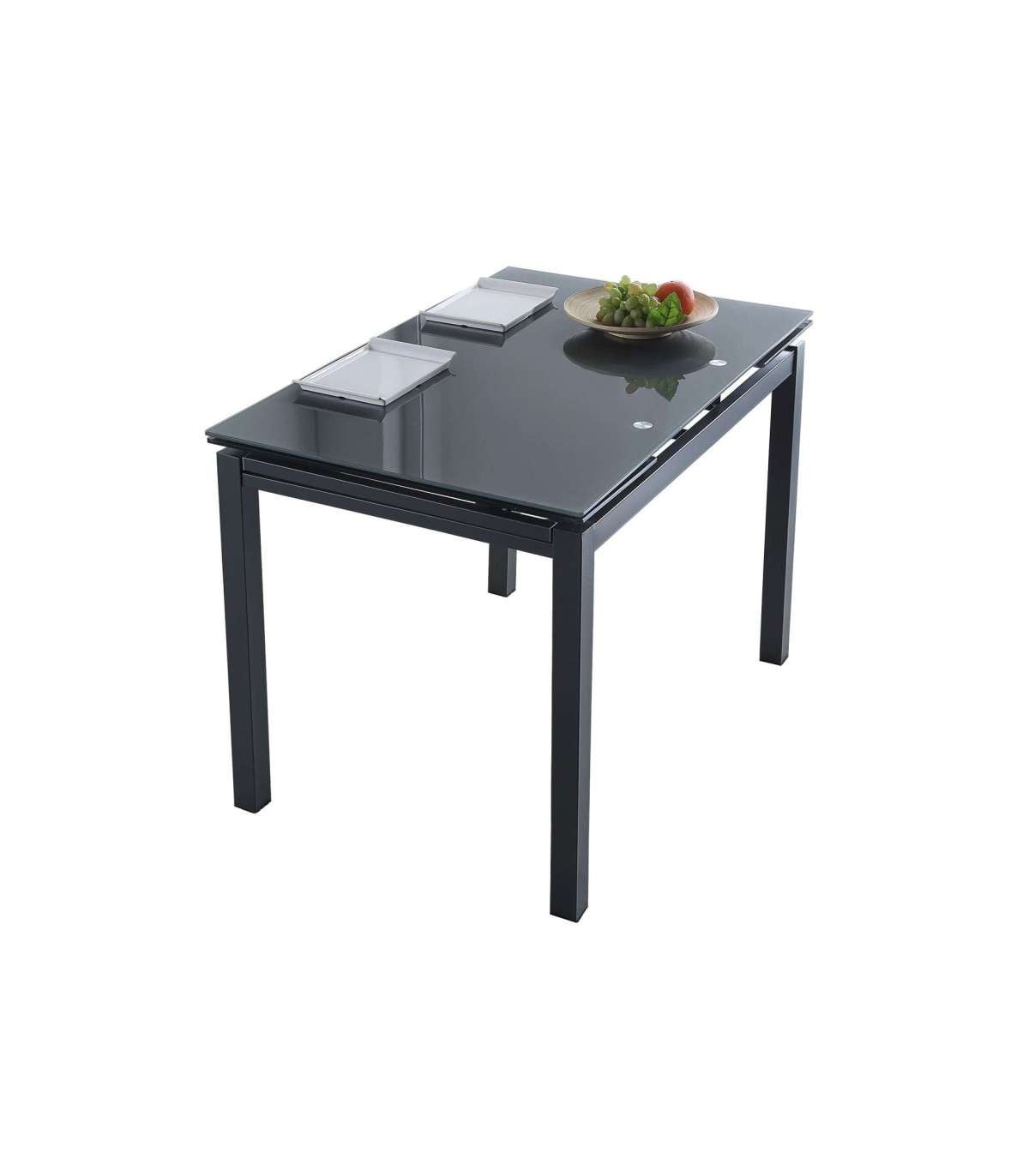 Mesa comedor extensible Milan acabado gris, 75cm(alto) 110/170cm(ancho ...