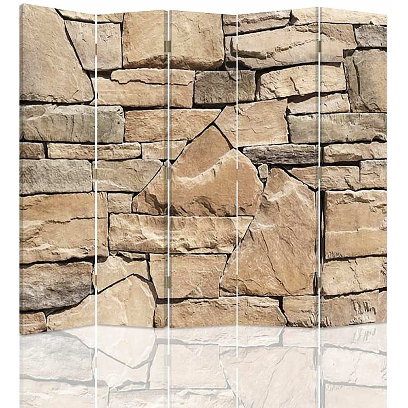 Paravent La Paroi de Grès Design Authentique - 5 Volets - 180 x 180 cm - 2 faces R° V° | Leroy ...