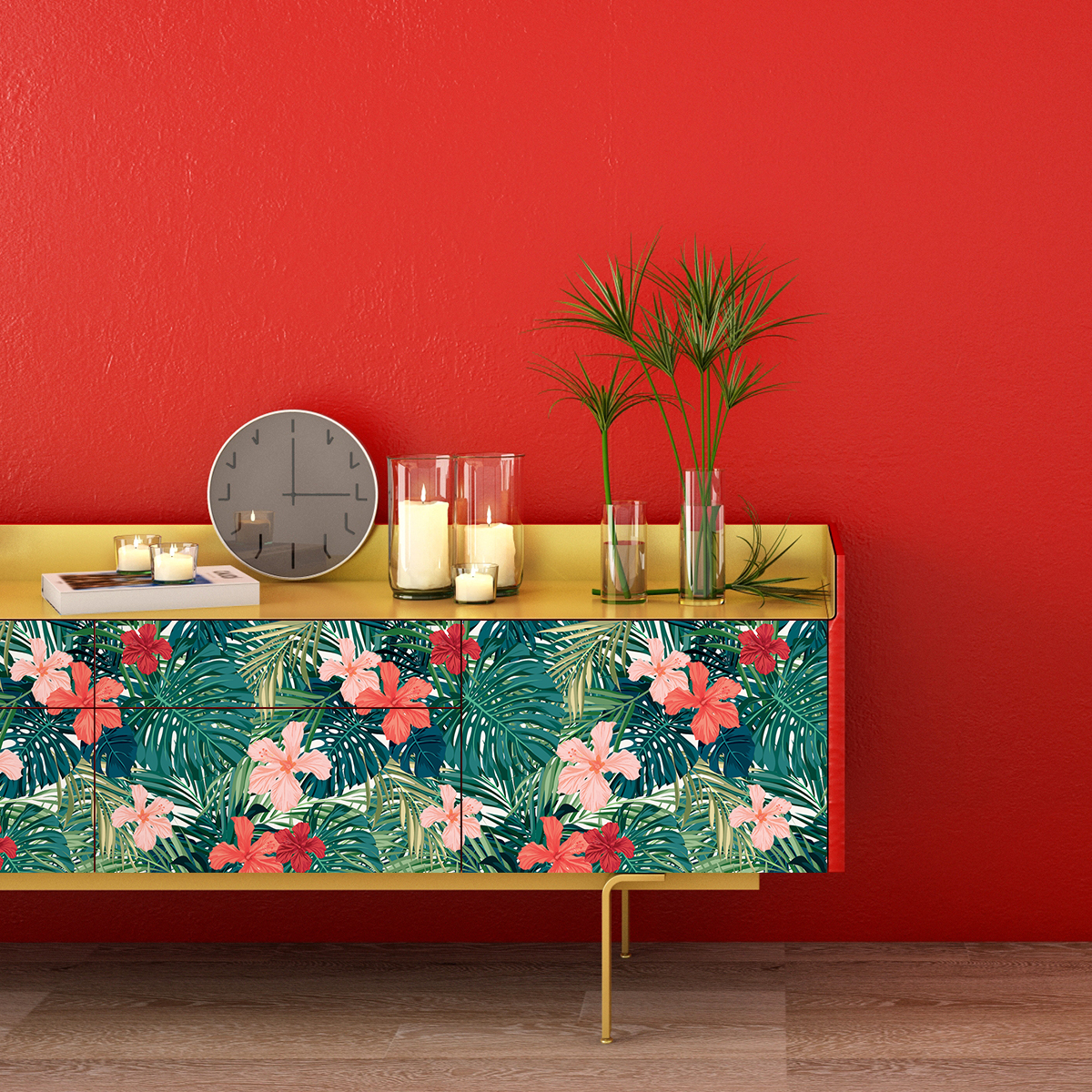 Sticker meuble tropical Ua Huka 40 x 60 cm | Leroy Merlin