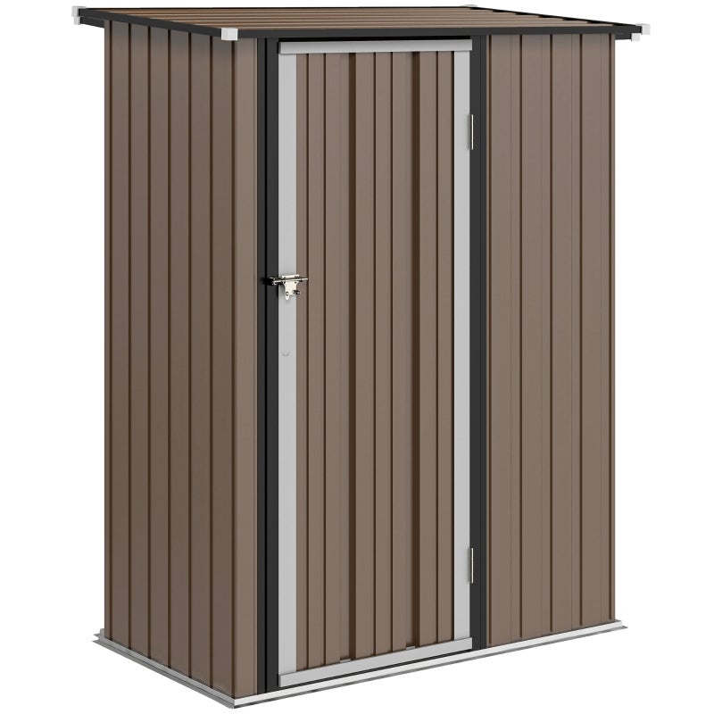 Caseta de jardín - Techo inclinado y puerta con cerradura - Acero ...