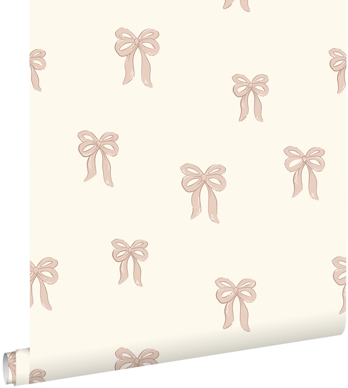 Papier Peint intissé petits noeuds ruban rose clair - 50 x 900 cm ...