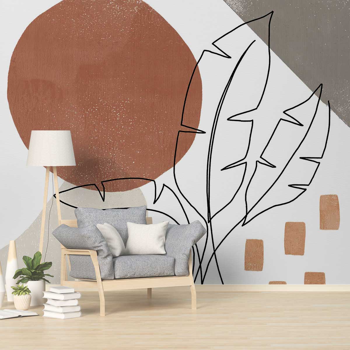 Papel pintado círculo de ocre | Leroy Merlin