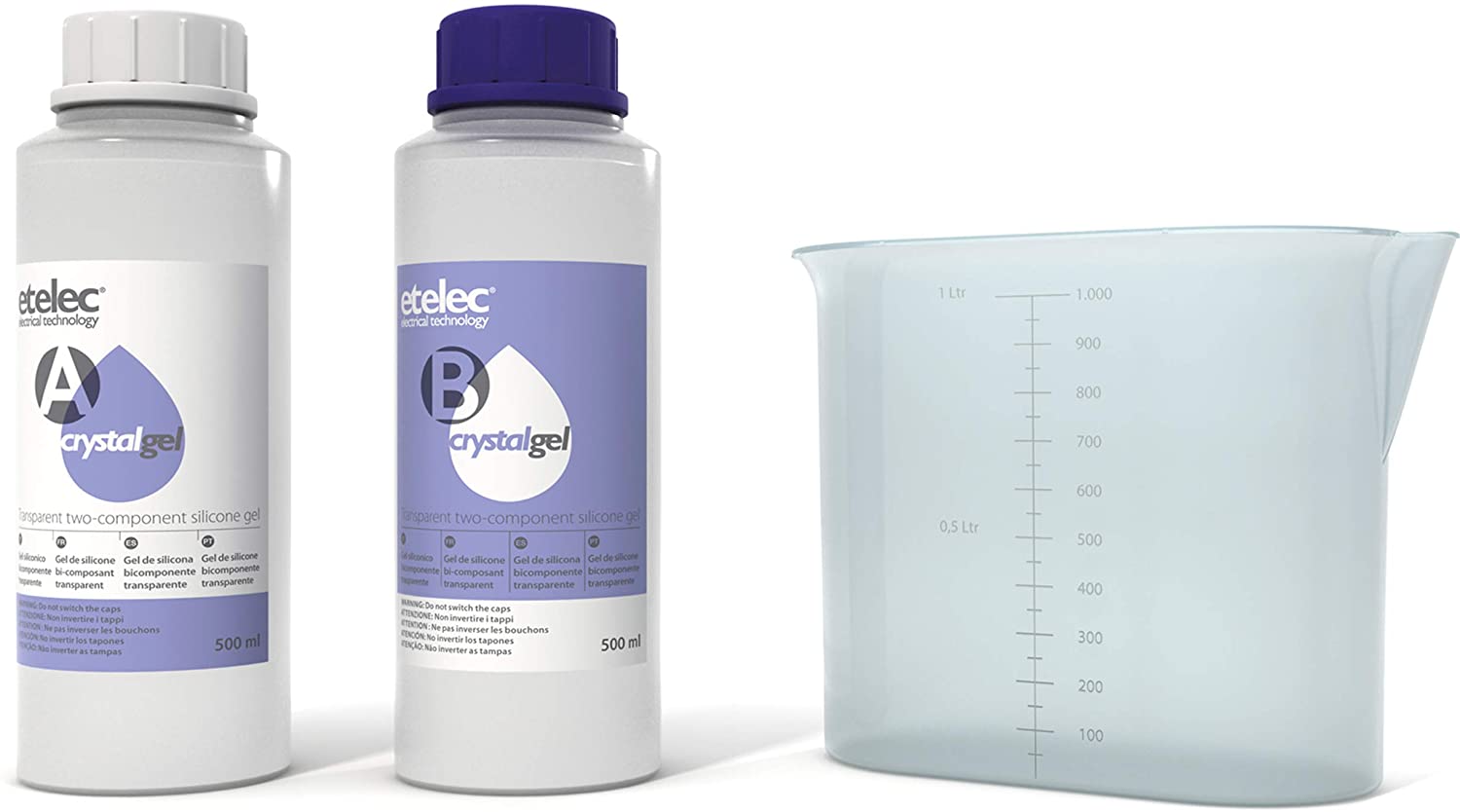 CRYSTALGEL 1 Litro, Kit Gel Siliconico Bicomponente Trasparente ...