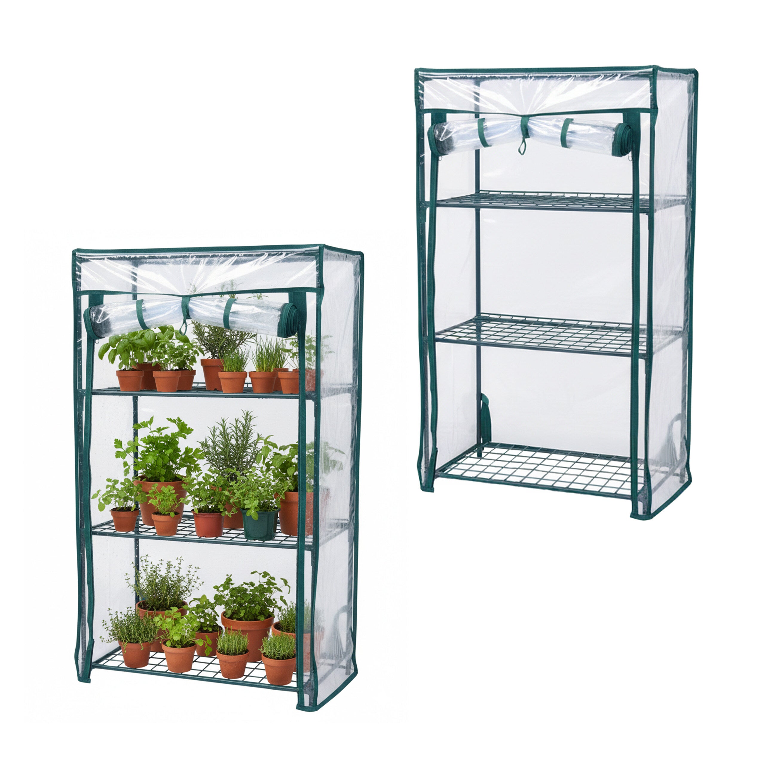 Serre de balcon pour tomates, 3 niveaux, lot de 2, film PVC, acier ...