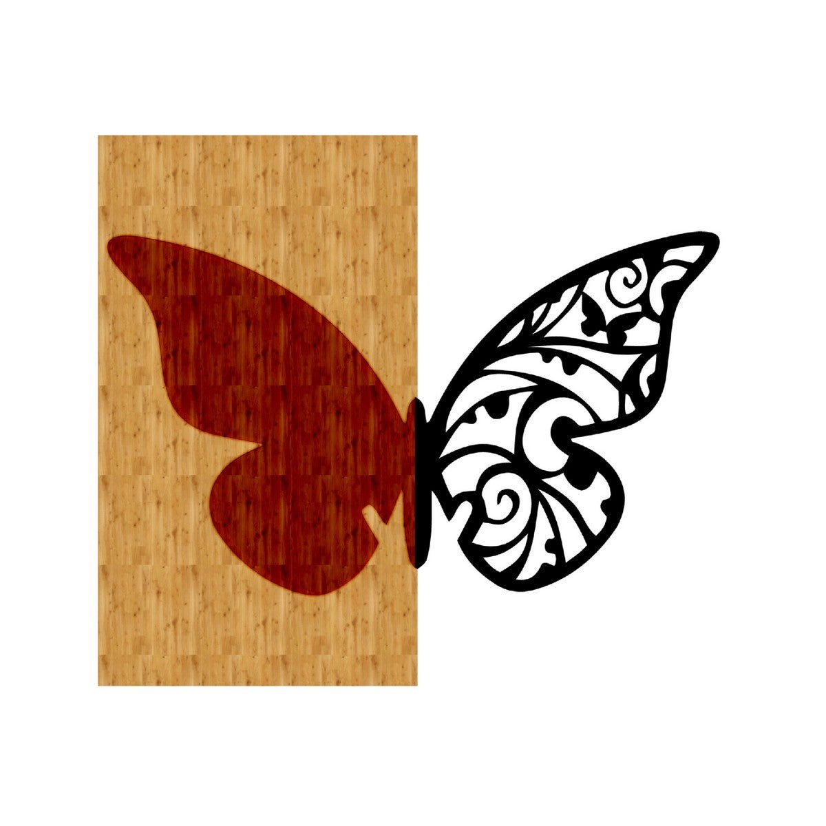 Decoración de Metal y Madera Mariposa 1, Metal, Madera, EPIKASA | Leroy ...