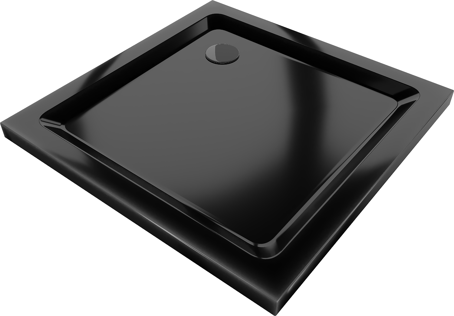 Mexen Flat receveur de douche carré slim 80 x 80 cm, Noir, siphon Noir ...
