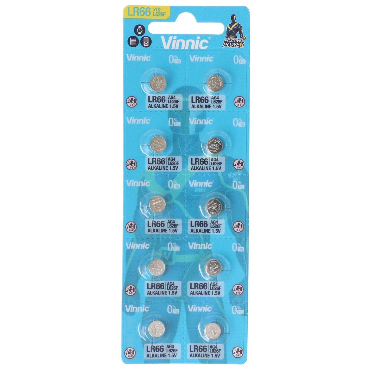 Alkaline mini battery vinnic g4 / ag4 / l626 / sr626 / 377 / lr66 ...