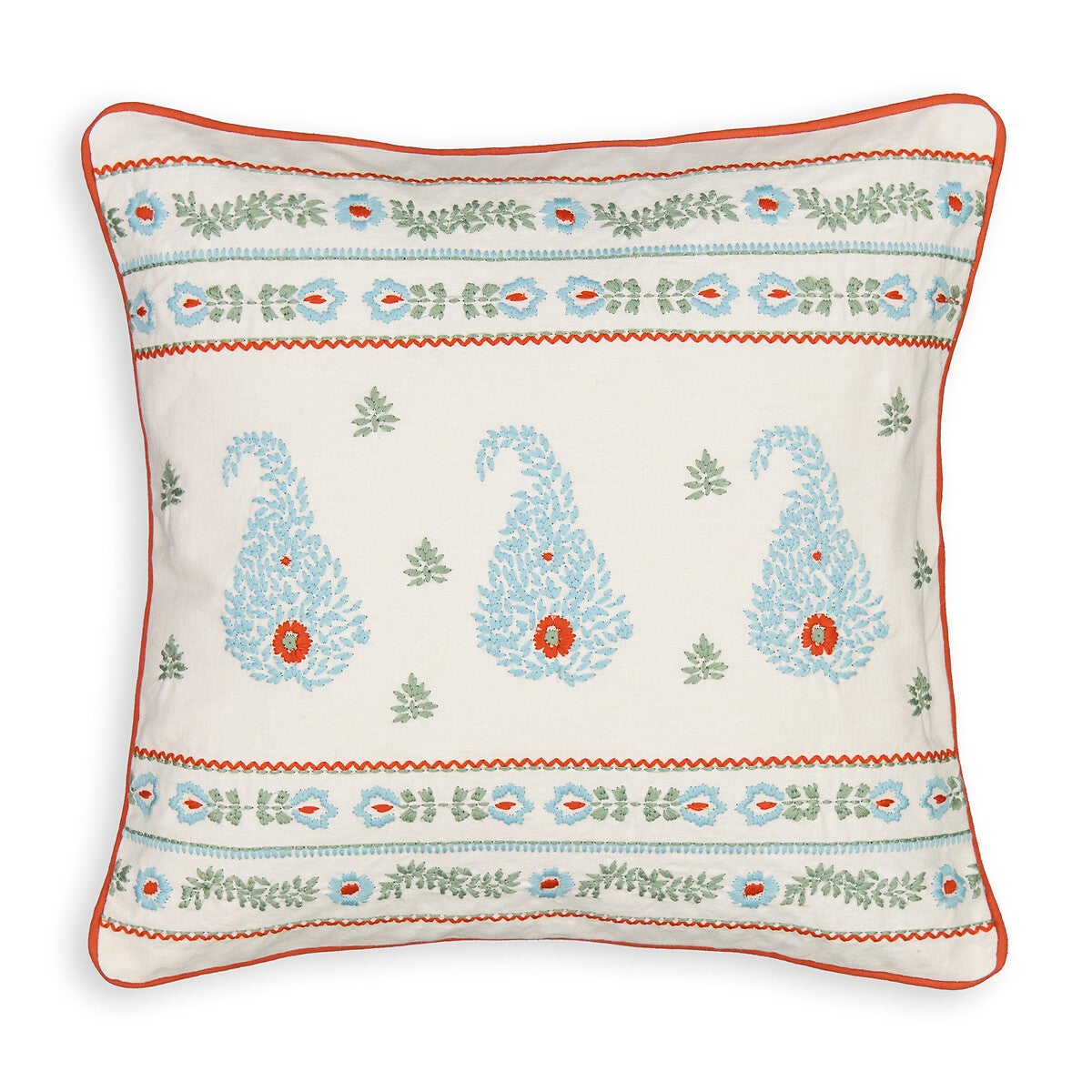 Housse de coussin brodée 45x45 cm, Isha - Multicolore - 45 x 45 cm ...